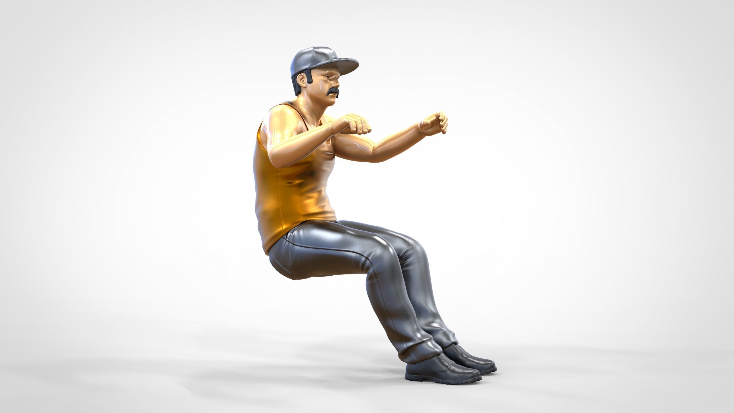 N1 Truck Driver with different hat 3D model 3D printable | CGTrader