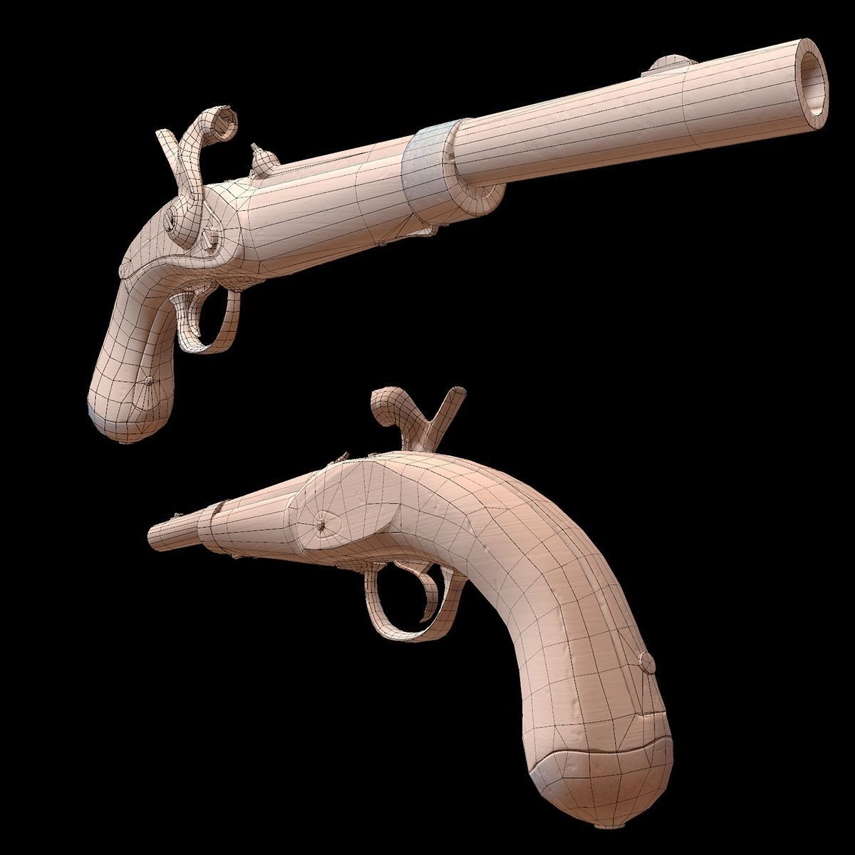3D model Gun old VR / AR / low-poly | CGTrader