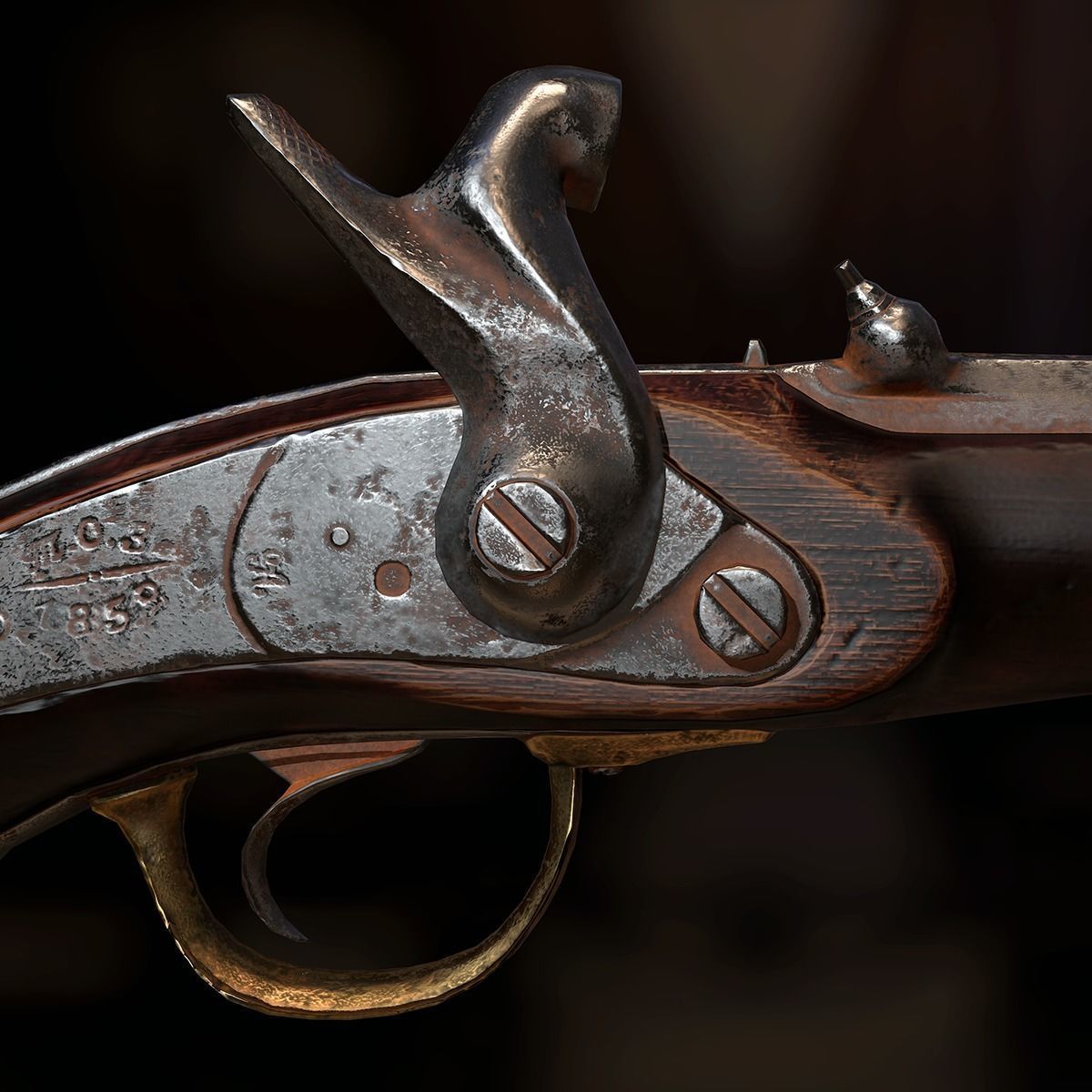 3D model Gun old VR / AR / low-poly | CGTrader