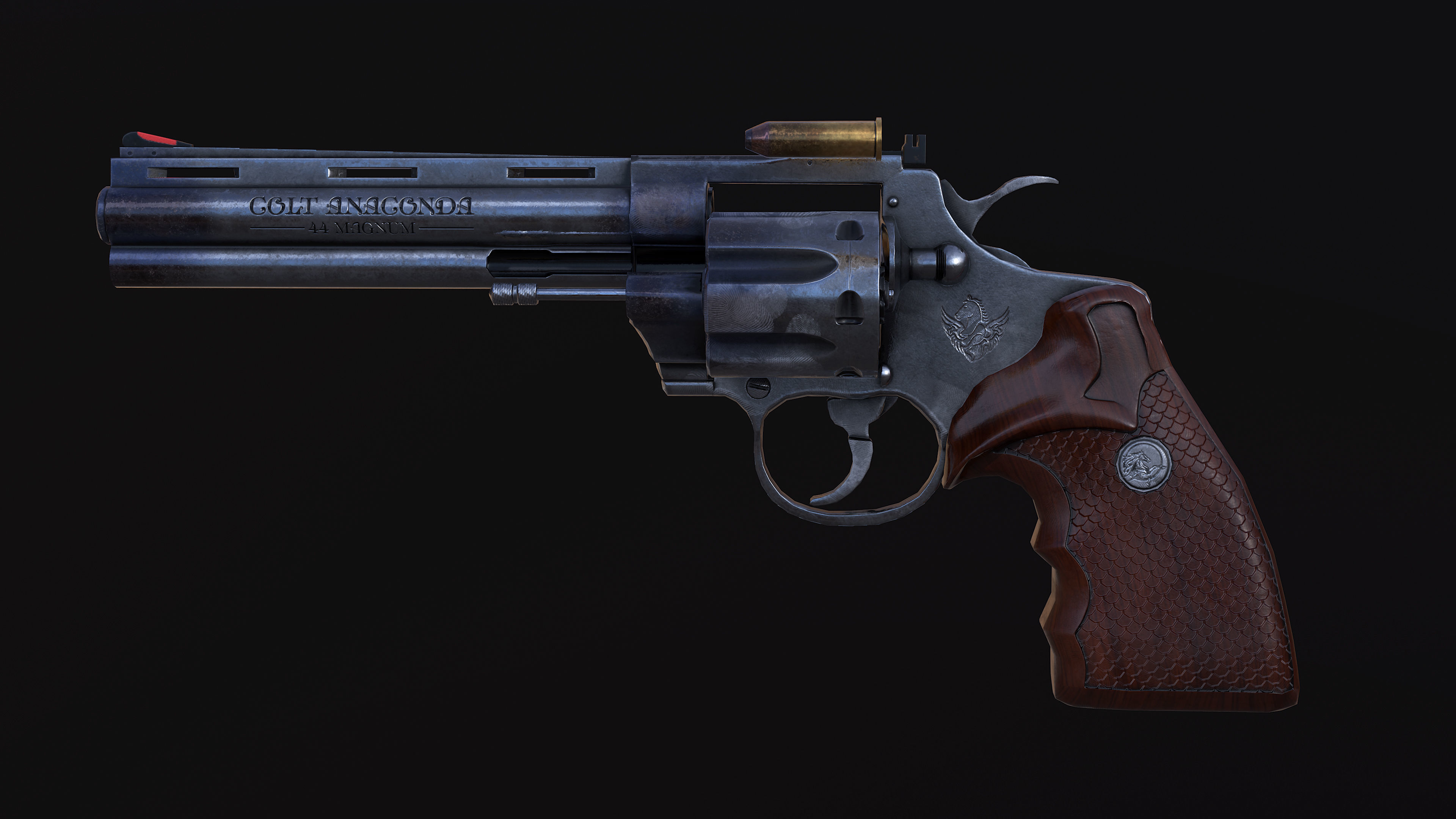 3D model Colt Anaconda 44 magnum Low poly model VR / AR / low-poly ...