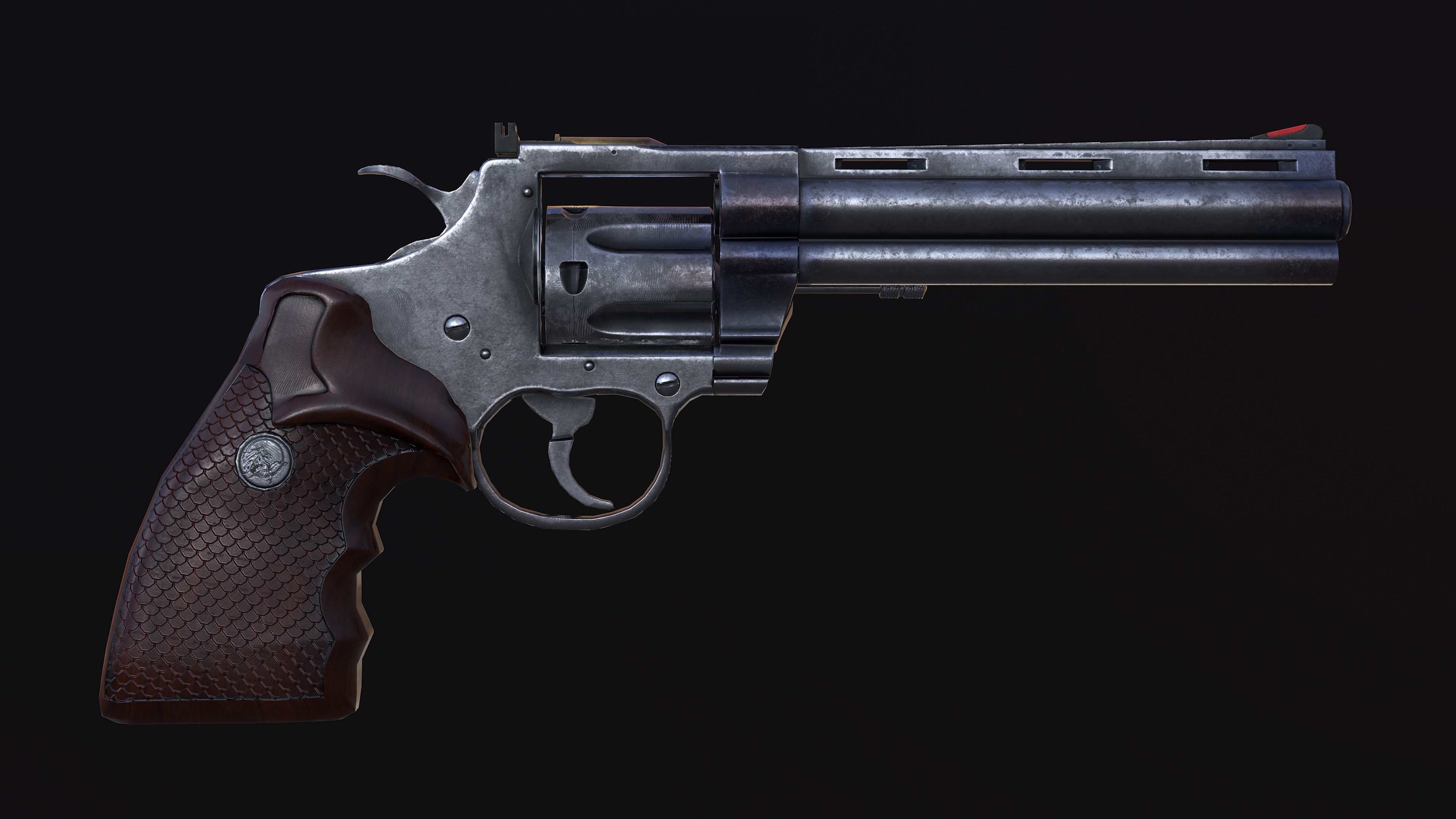 3D model Colt Anaconda 44 magnum Low poly model VR / AR / low-poly ...