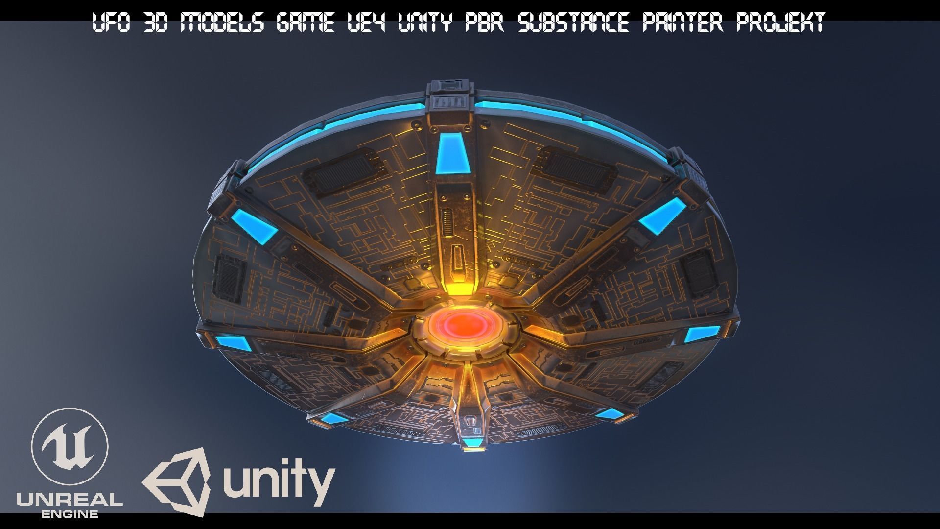 3D model UFO 3d models Game UE4 Unity PBR Substance Painter Projekt VR / AR / low-poly | CGTrader