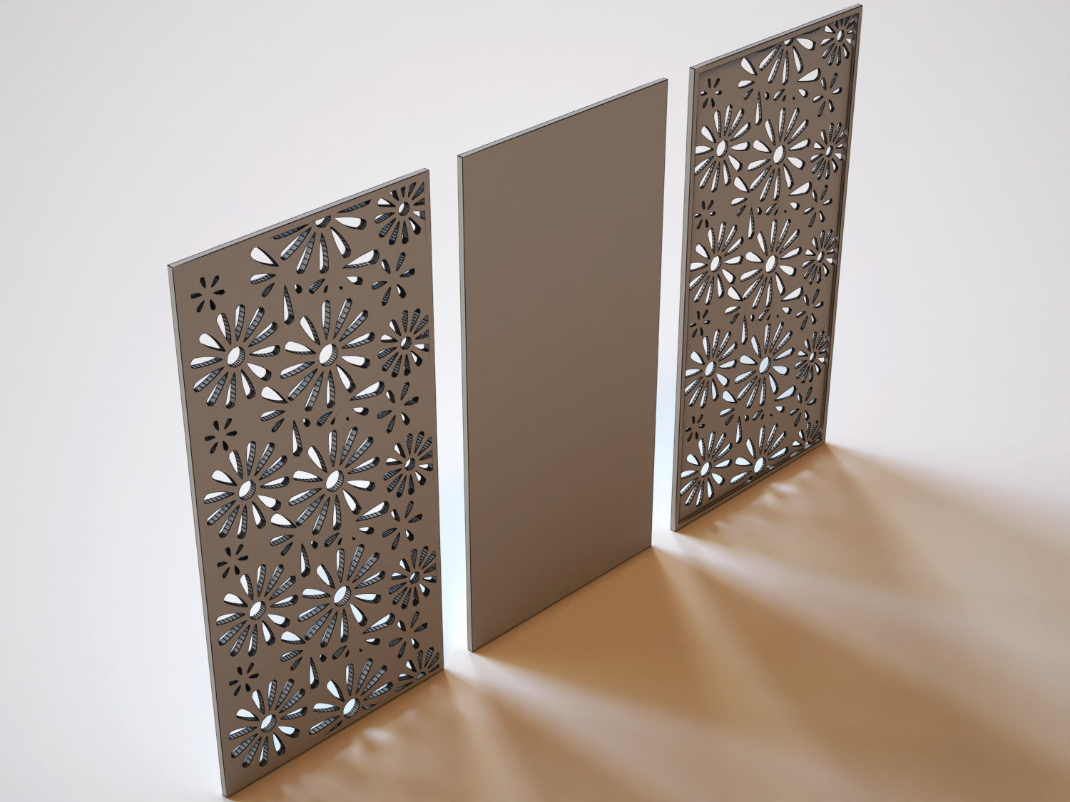Partition wooden panel with laser cut pattern 3D model | CGTrader