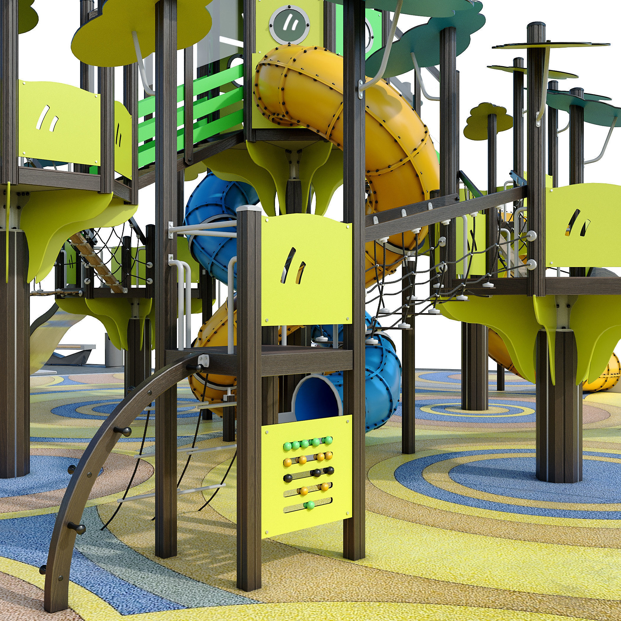 Large childrens playground complex 3D model | CGTrader