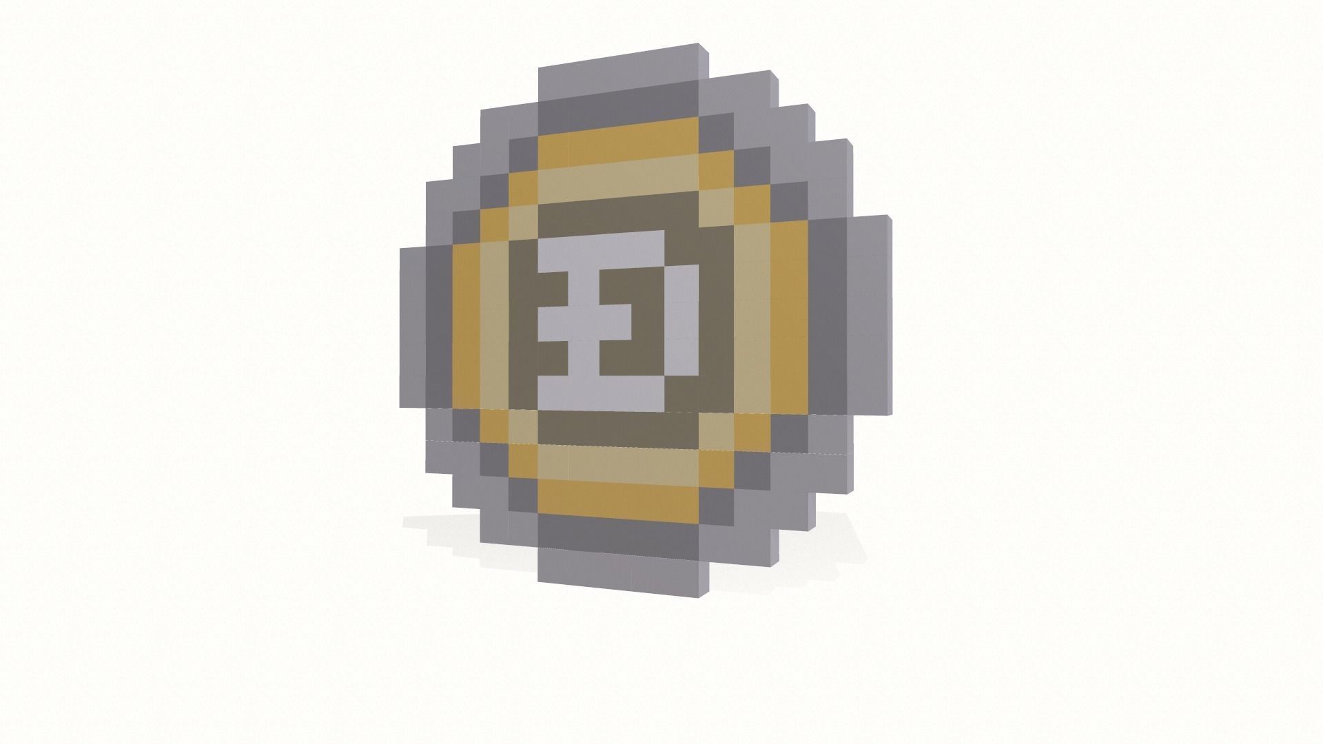 Dogecoin pixel art minecraft coin 3D model | CGTrader