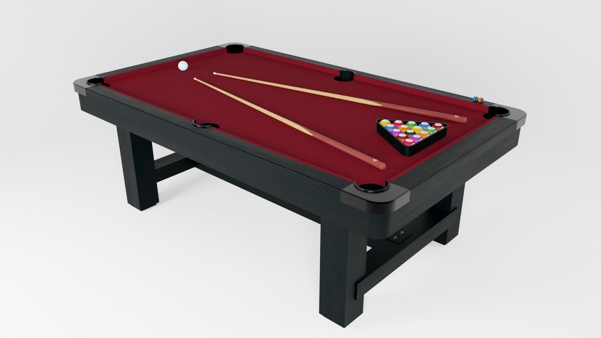 Classic Burgundy Pool Table 3D model | CGTrader