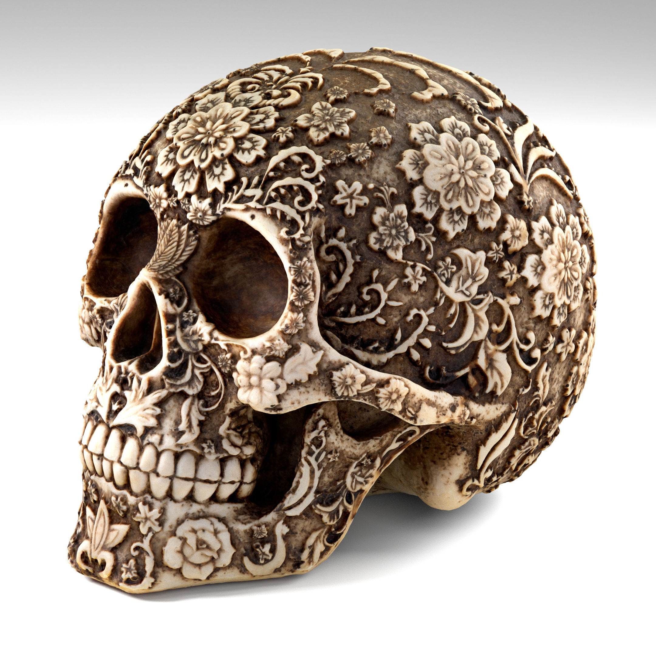 3D model Sugar Skull Calavera VR / AR / low-poly | CGTrader