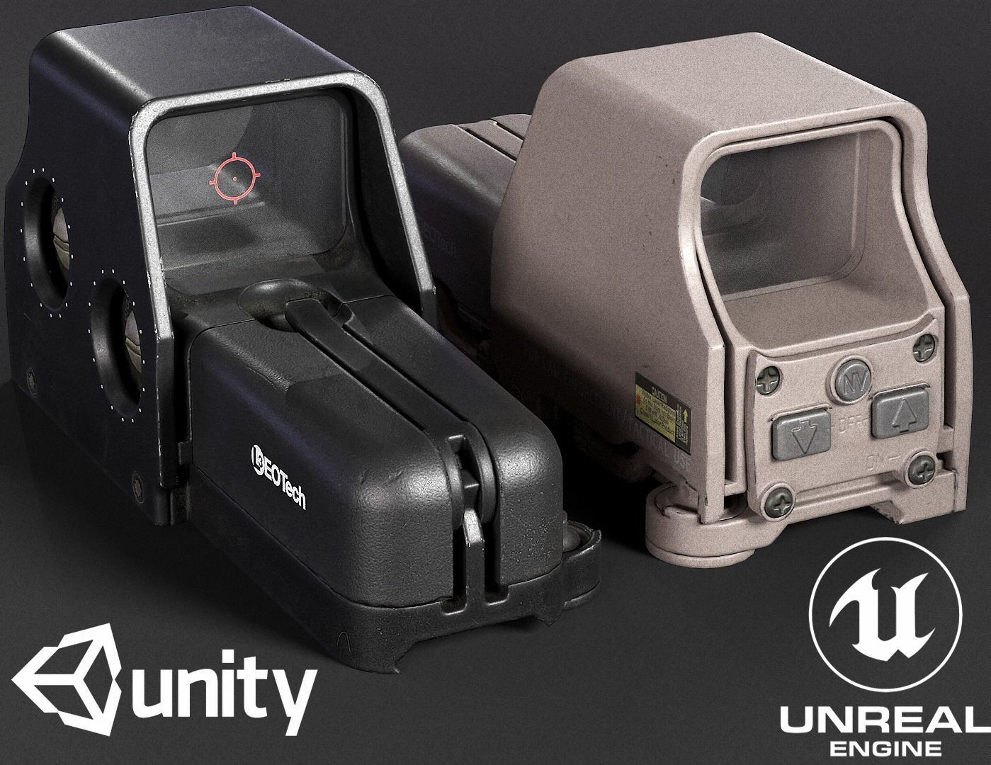 3D model Holographic Scope Eotech 553 PBR VR / AR / low-poly | CGTrader