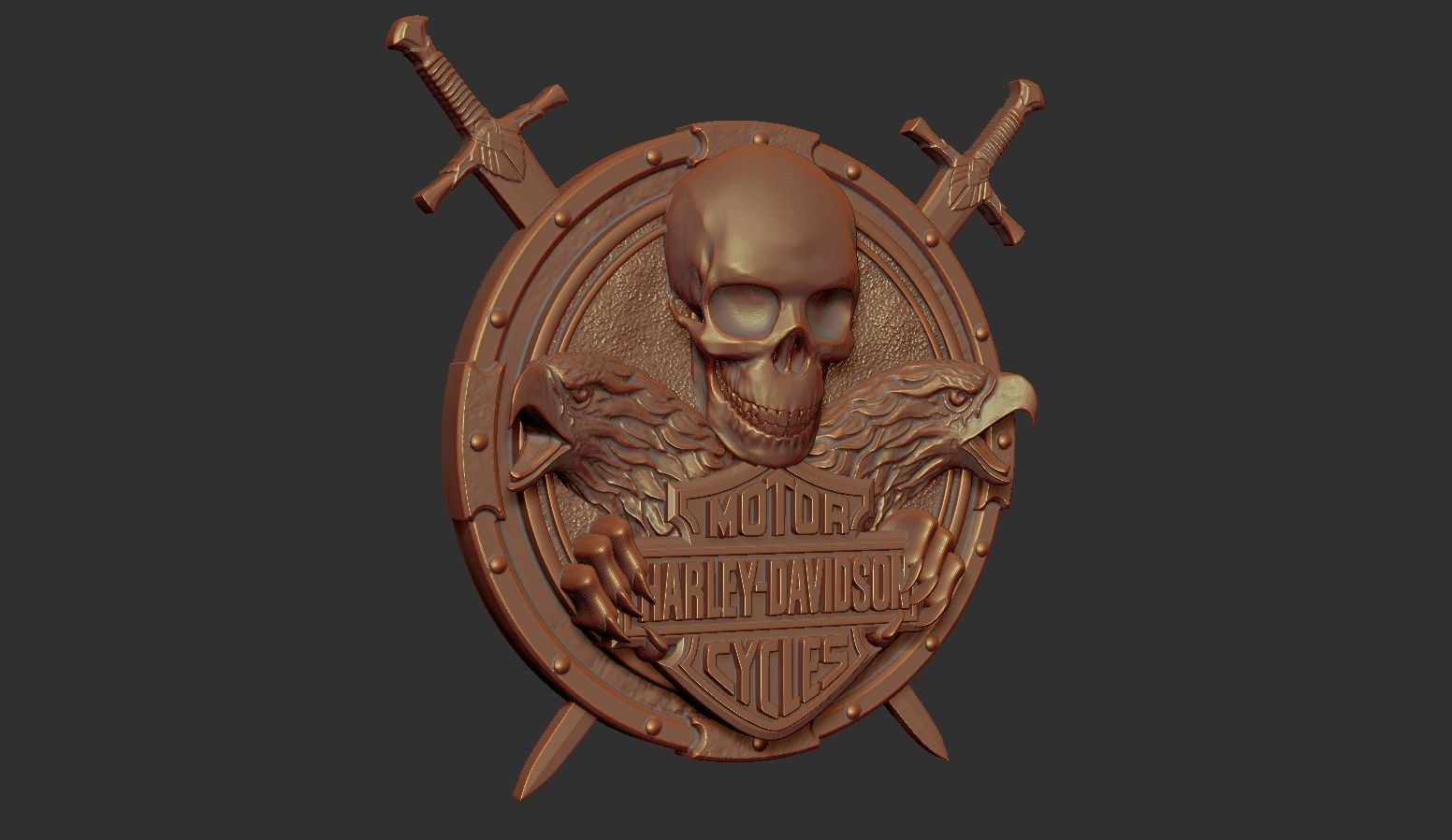 Harley Davidson Bas Relief stl model for cnc and 3d printer 3D model 3D ...