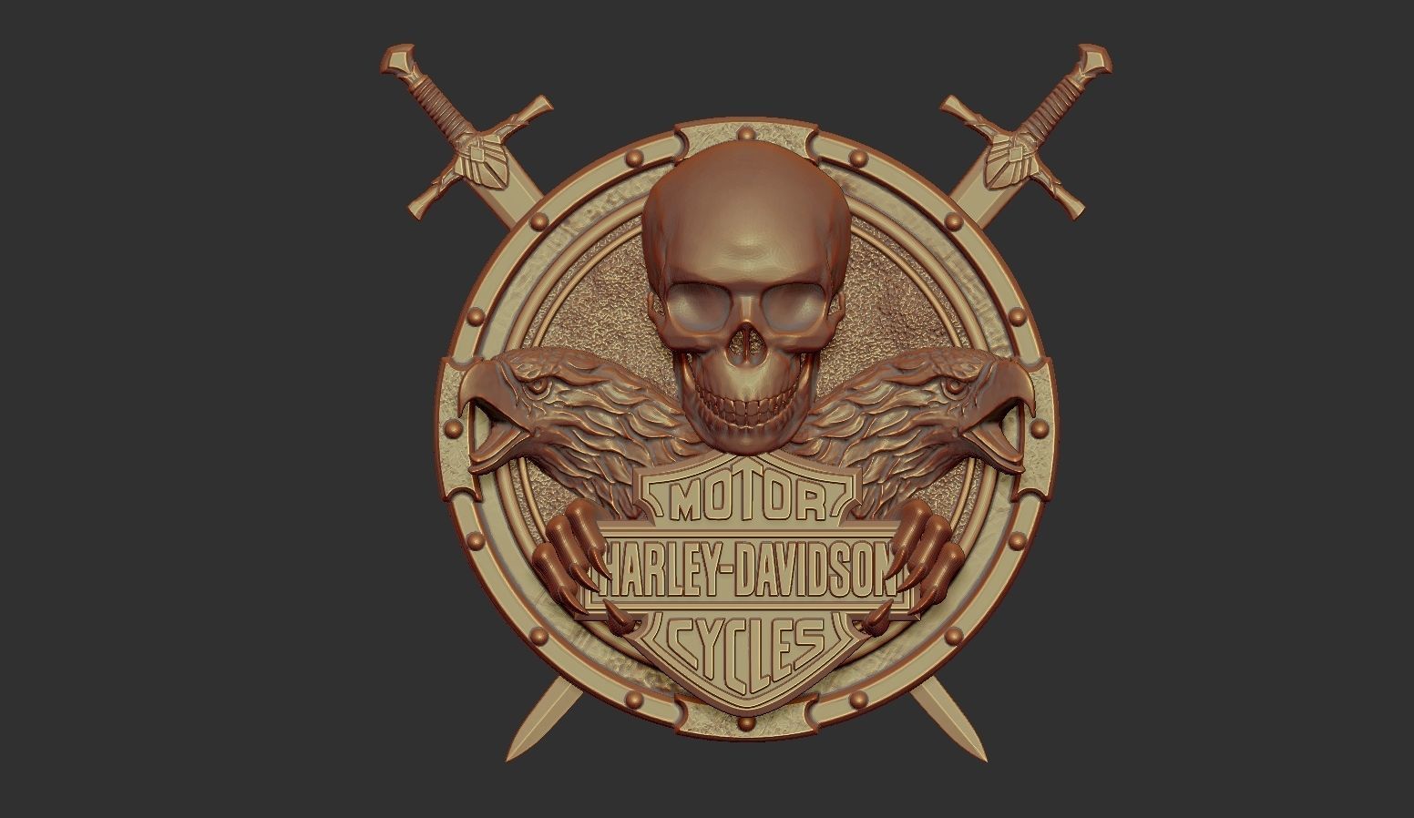 Harley Davidson Bas Relief stl model for cnc and 3d printer 3D model 3D ...