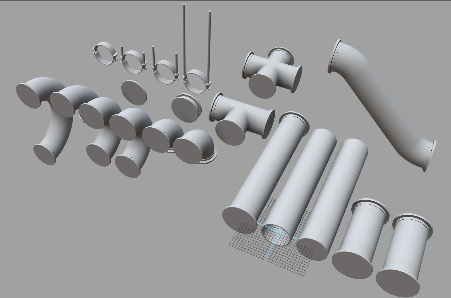 3D model modular Pipeline - sci fi architecture VR / AR / low-poly ...