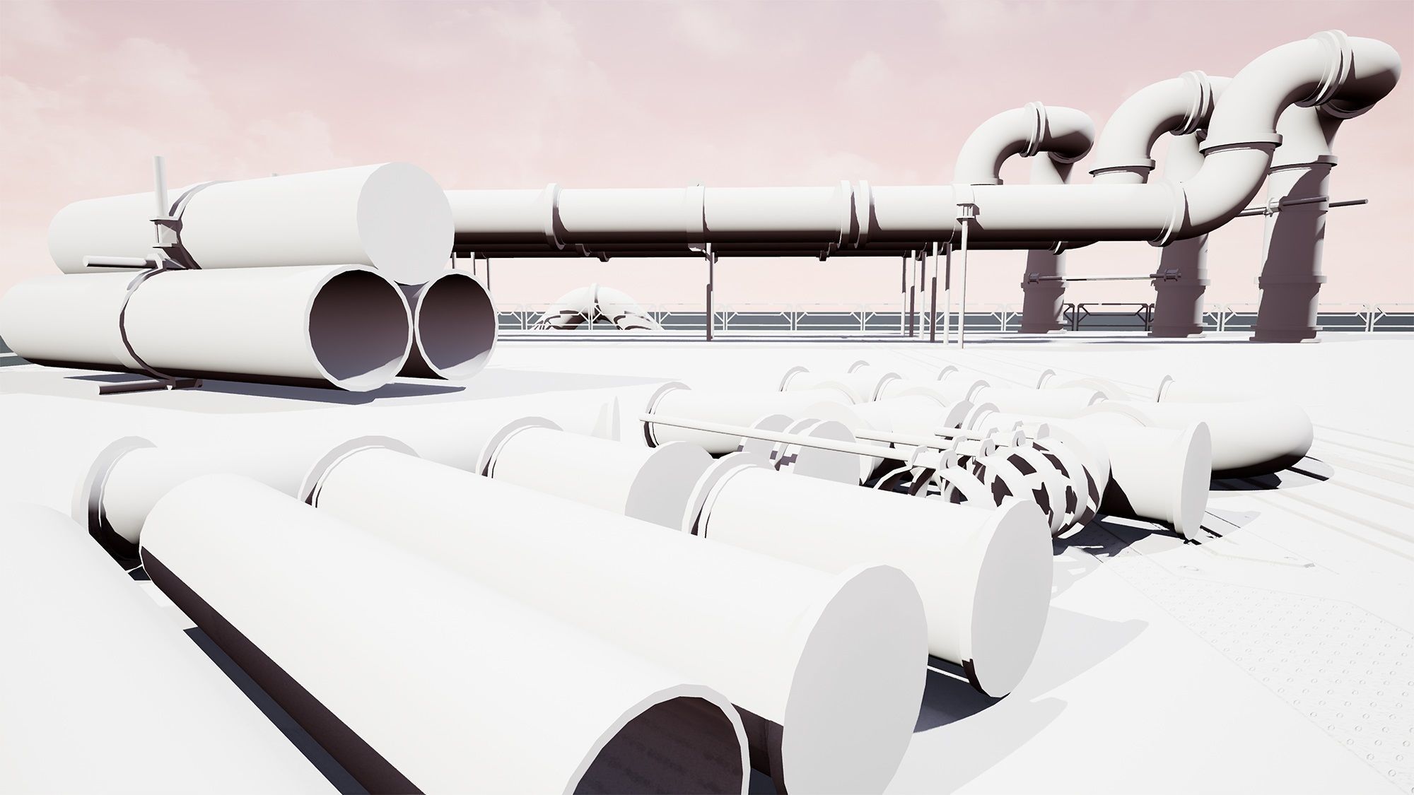 3D model modular Pipeline - sci fi architecture VR / AR / low-poly ...