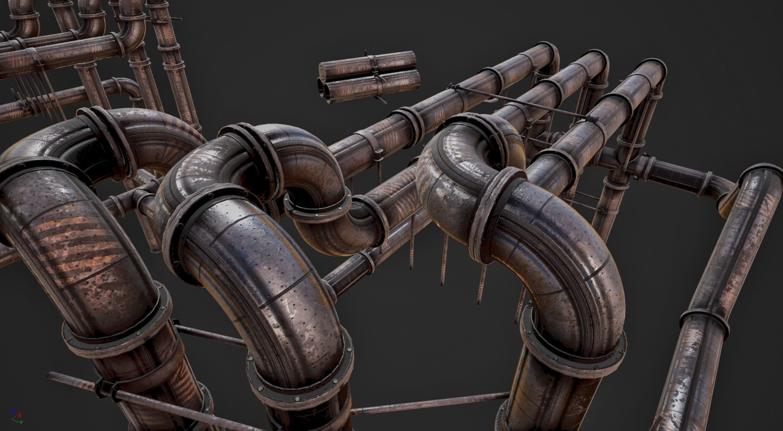3D model modular Pipeline - sci fi architecture VR / AR / low-poly ...