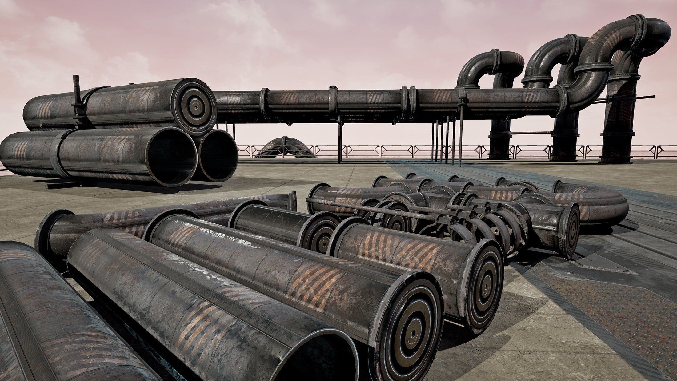 3D model modular Pipeline - sci fi architecture VR / AR / low-poly ...