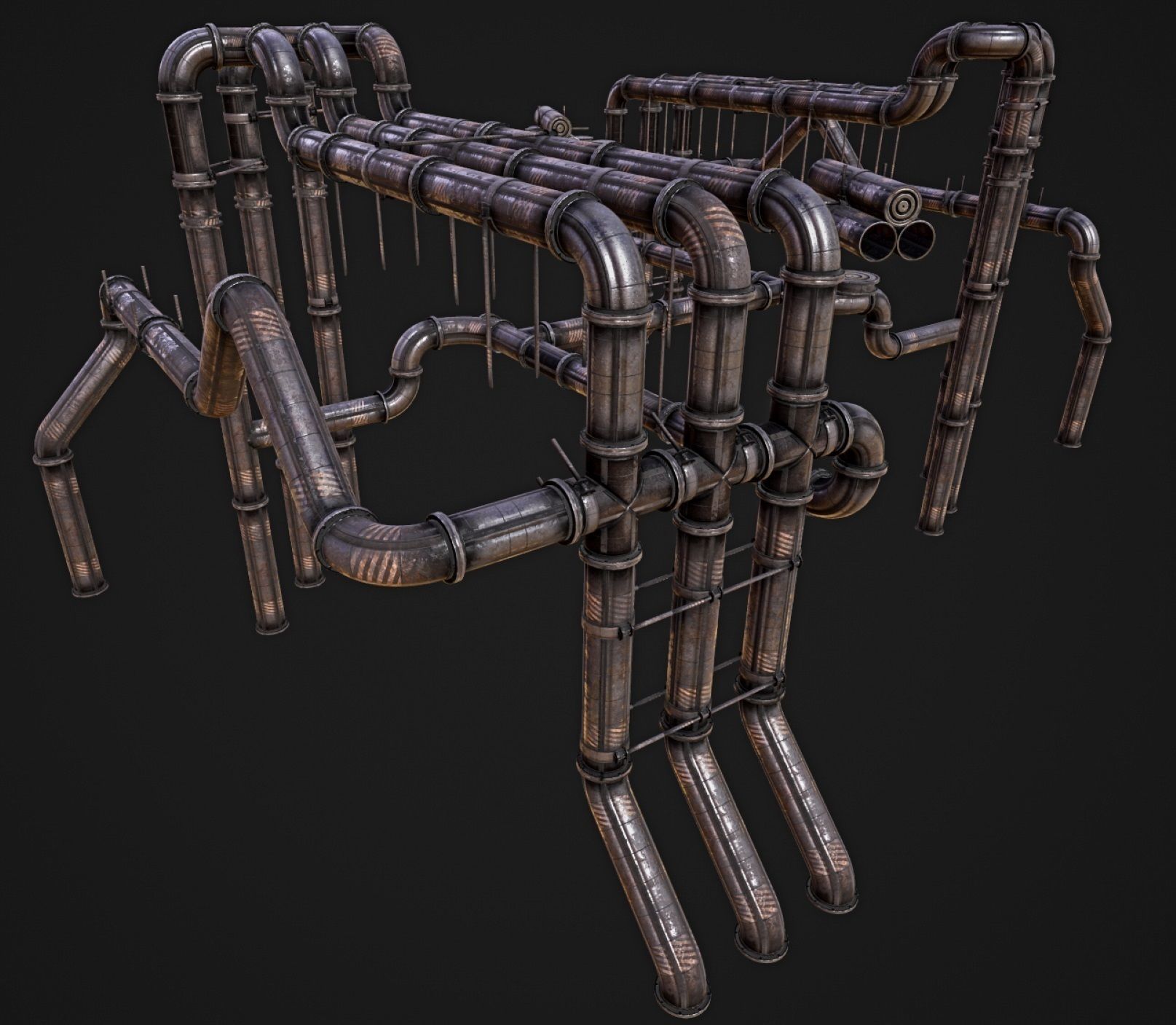 3D model modular Pipeline - sci fi architecture VR / AR / low-poly ...