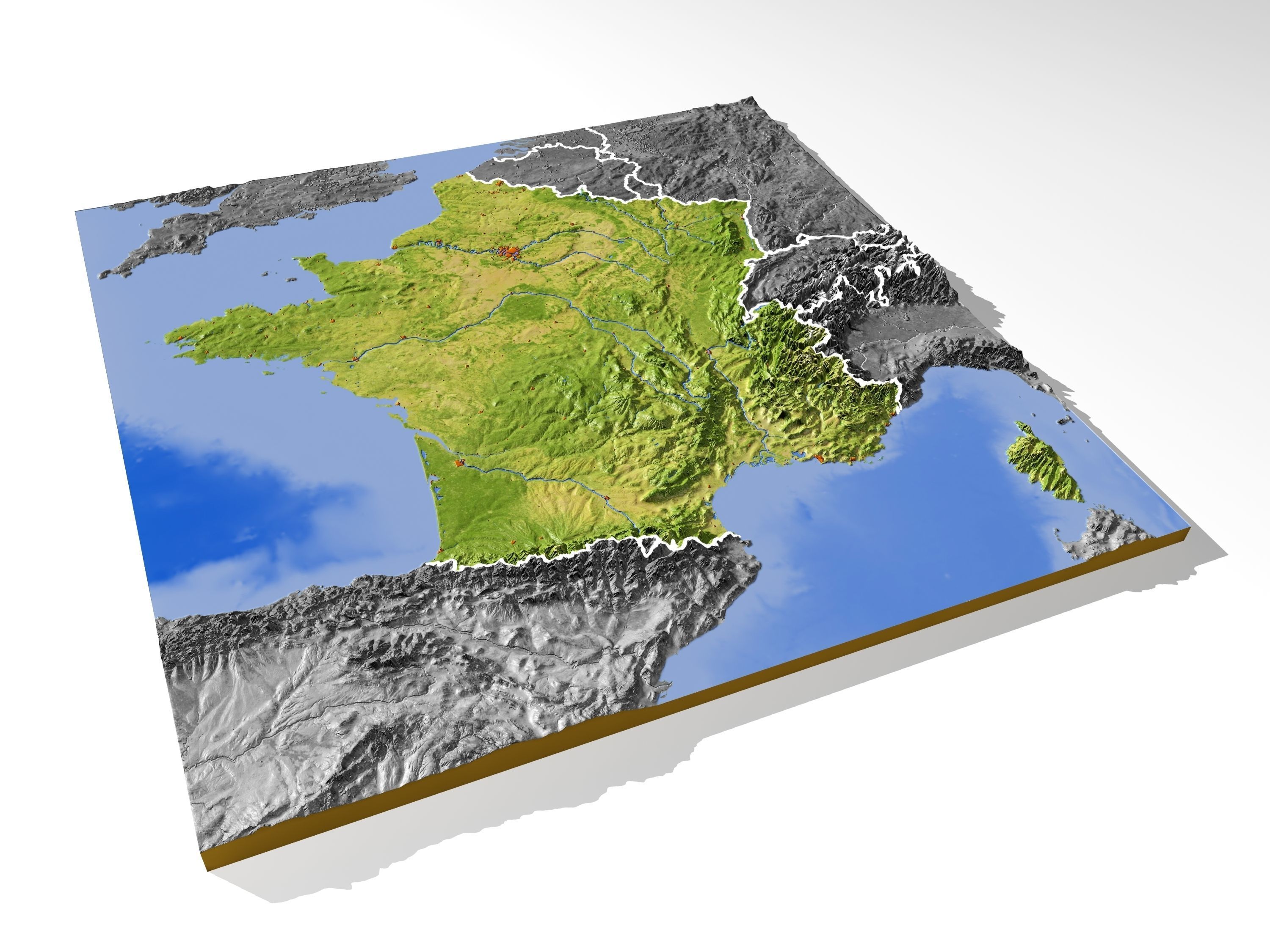 France High resolution 3D relief maps 3D model | CGTrader
