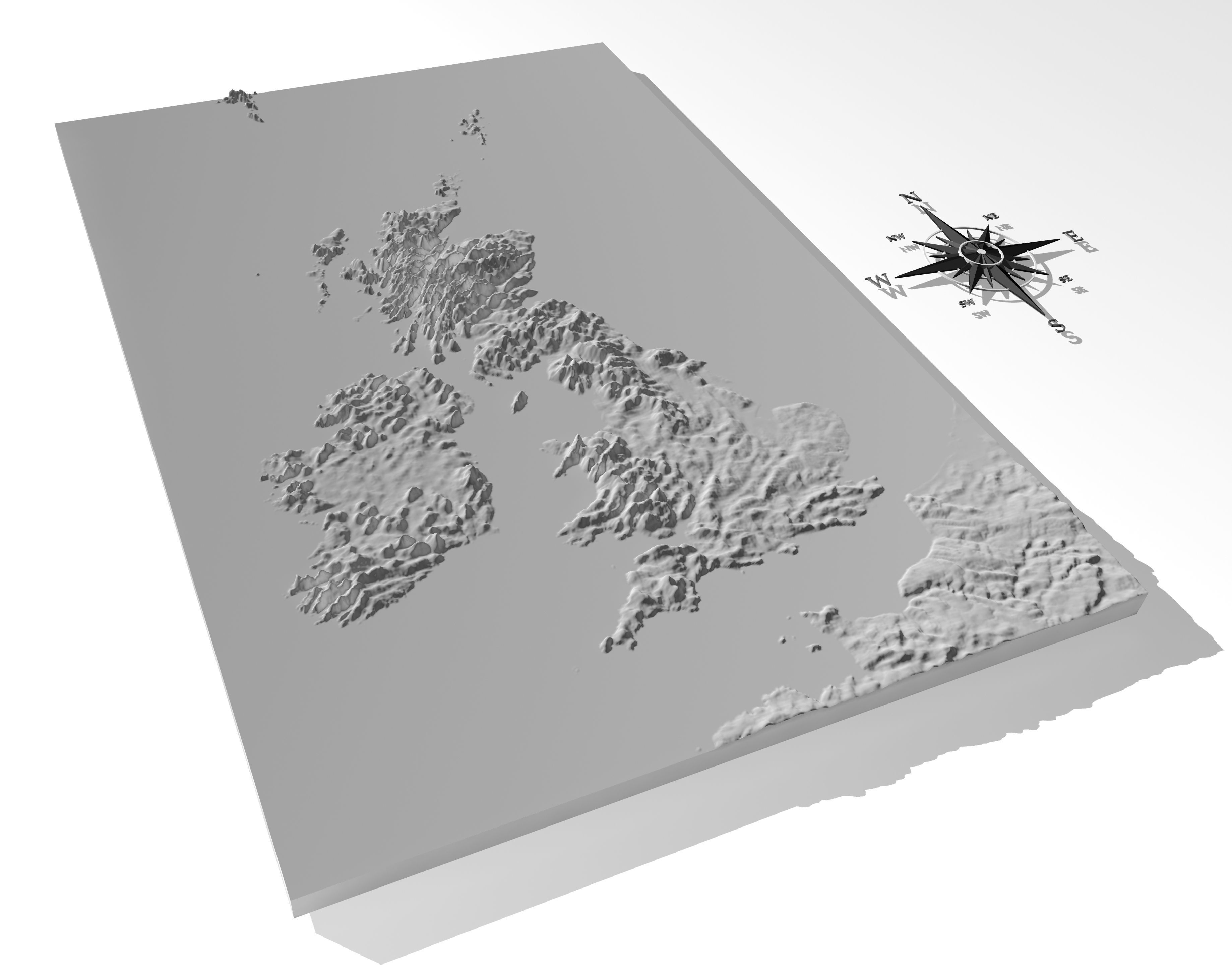 United Kingdom High resolution 3D relief maps 3D model | CGTrader