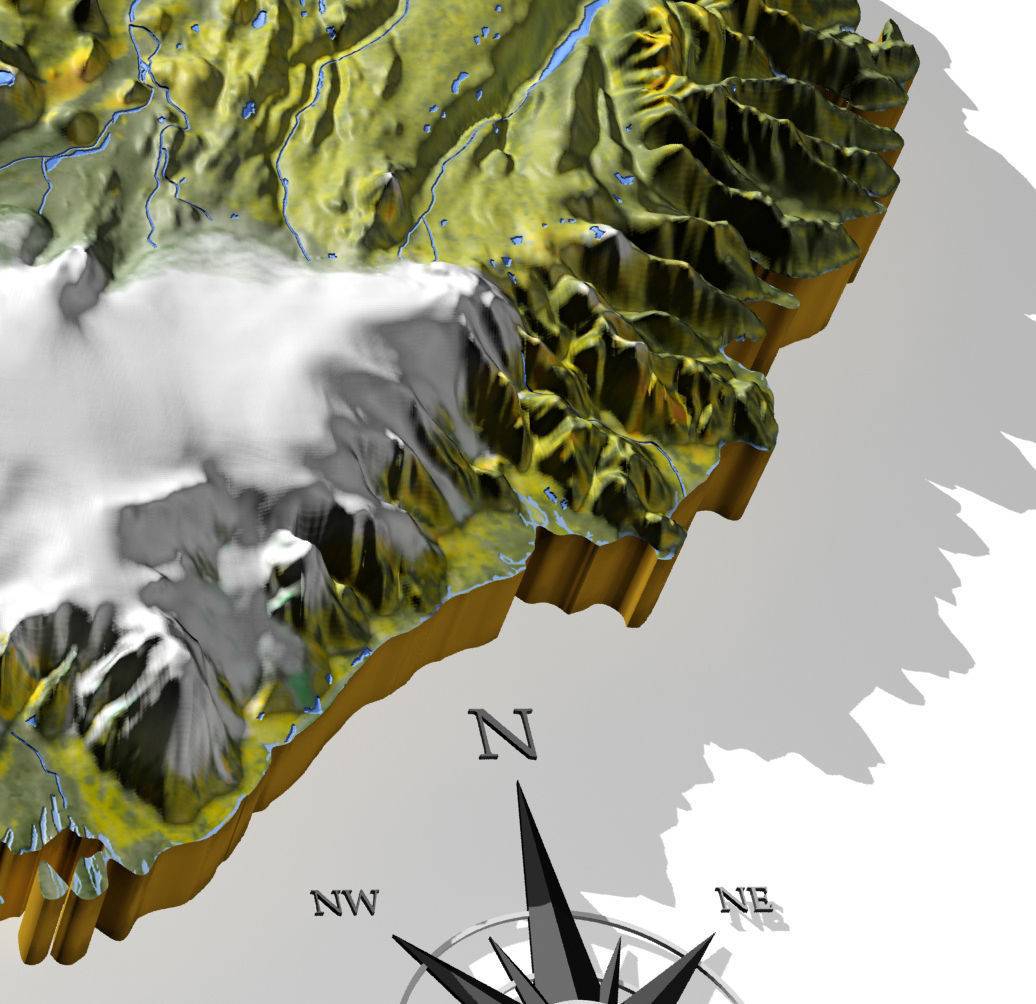 Iceland High resolution 3D relief maps 3D model | CGTrader