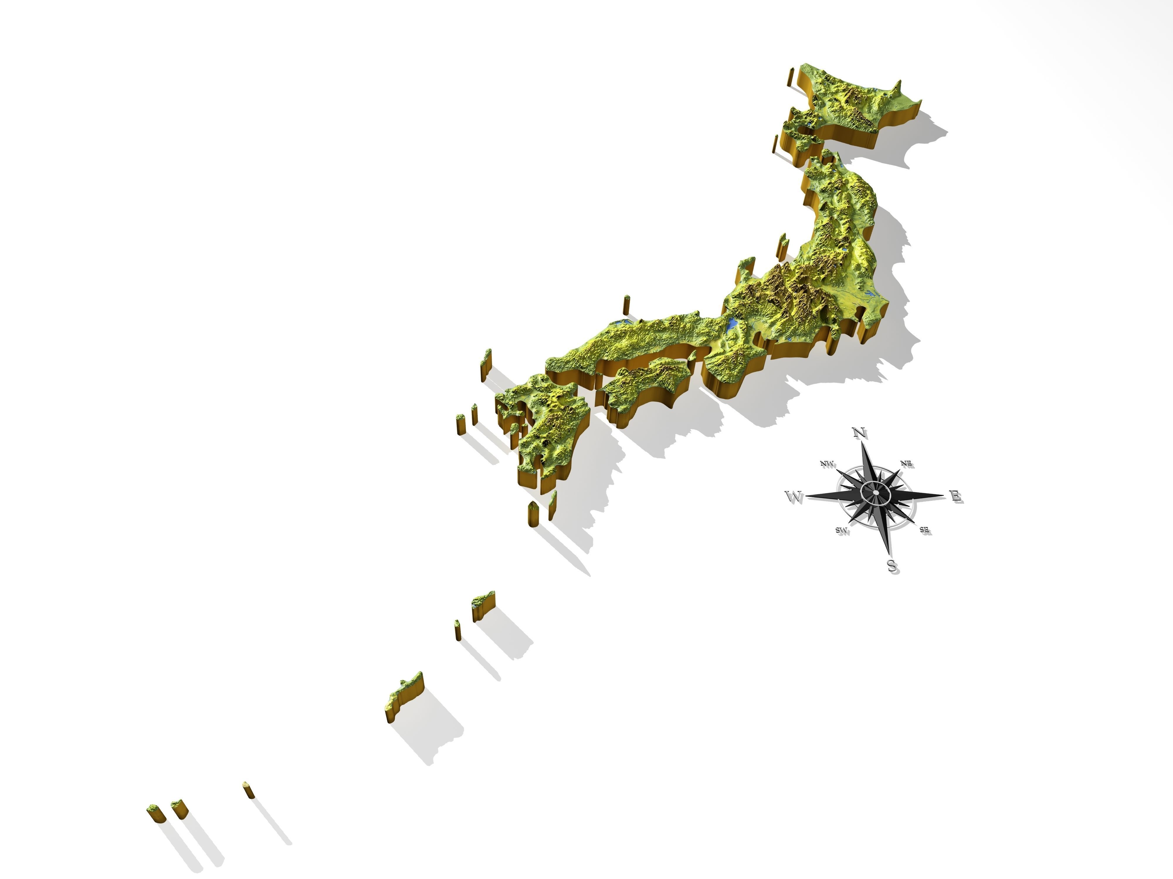 Japan High resolution 3D relief maps 3D model | CGTrader