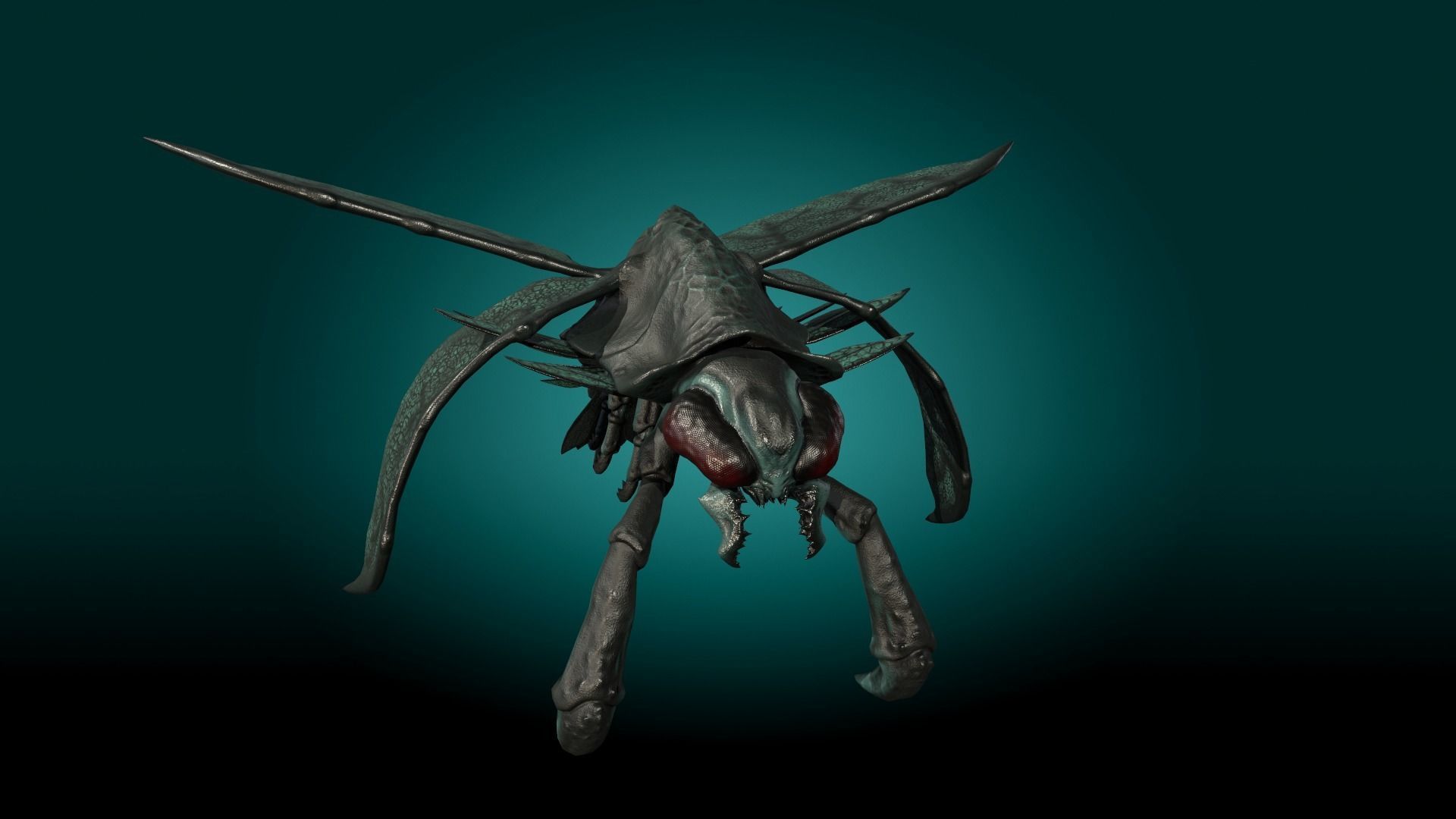 3D model Flying Shrimp Monster V2 VR / AR / low-poly rigged animated ...