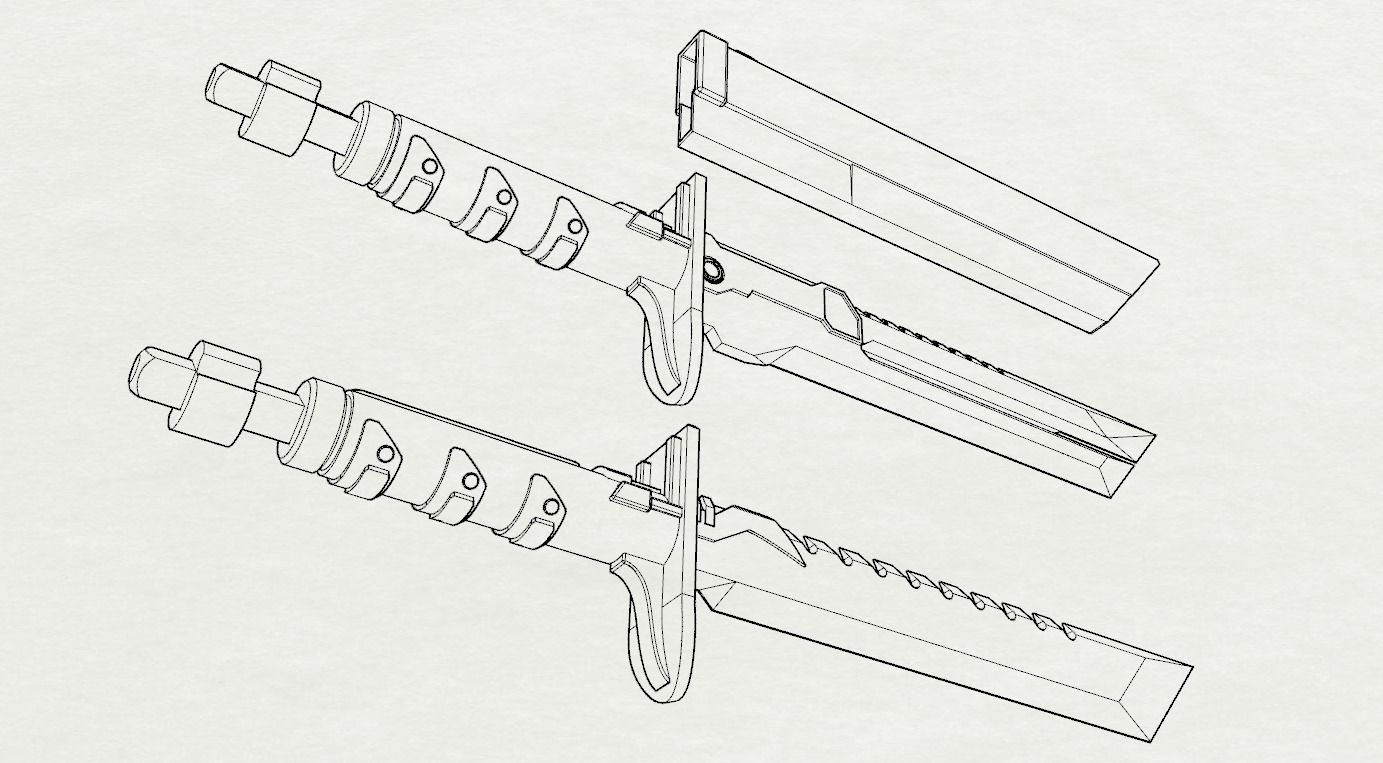 Boba Fett vibroblade dagger from mythos 3d print model 3D model 3D ...