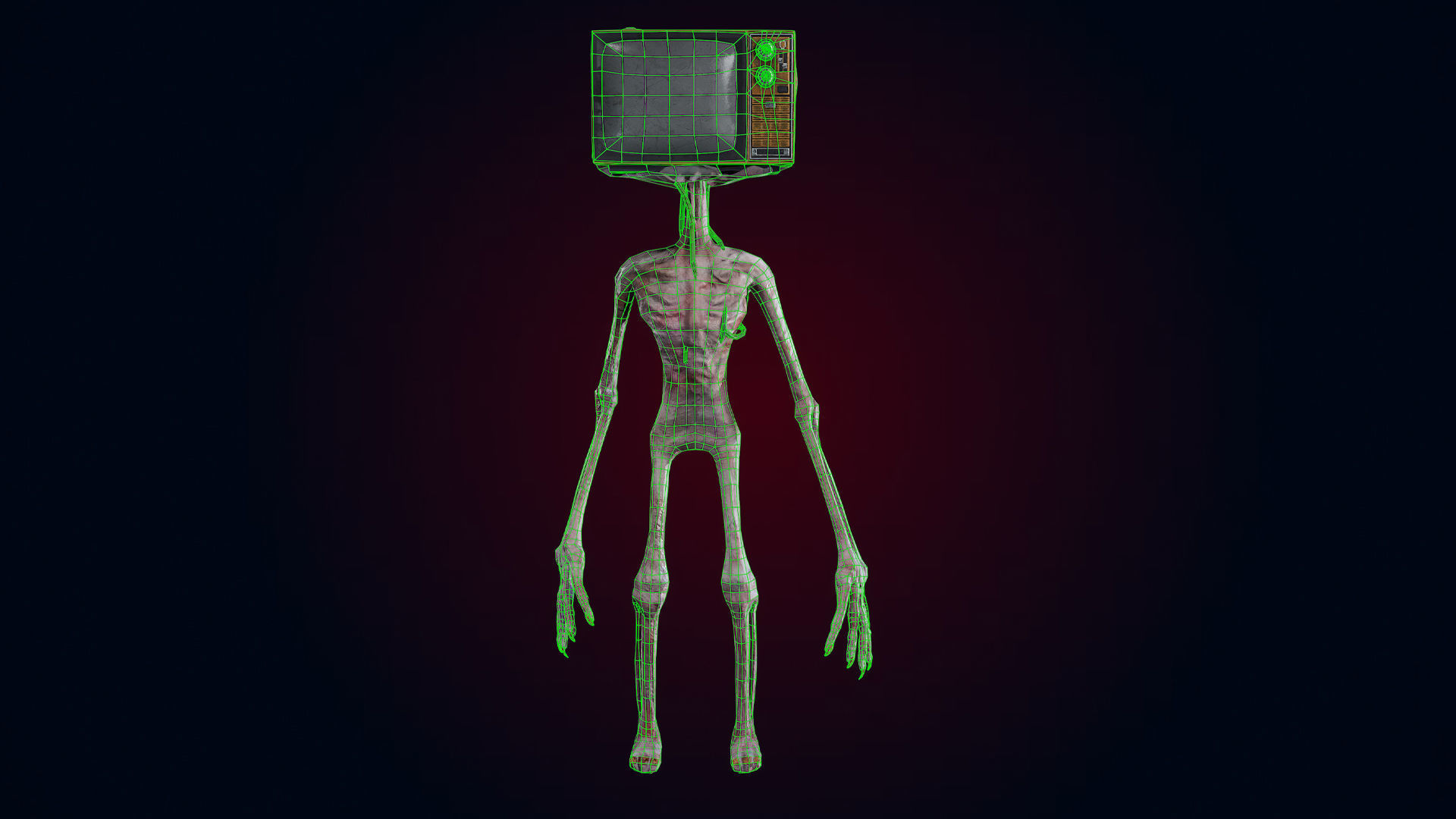 3D model TV head Monster VR / AR / low-poly rigged animated | CGTrader