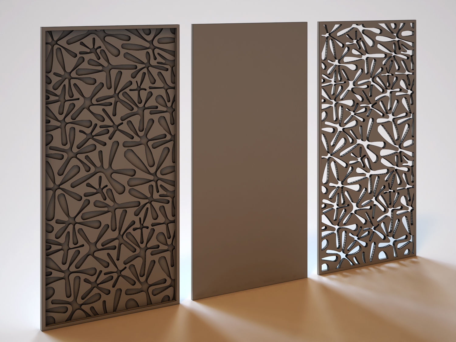 Partition three wooden panels 3D model | CGTrader
