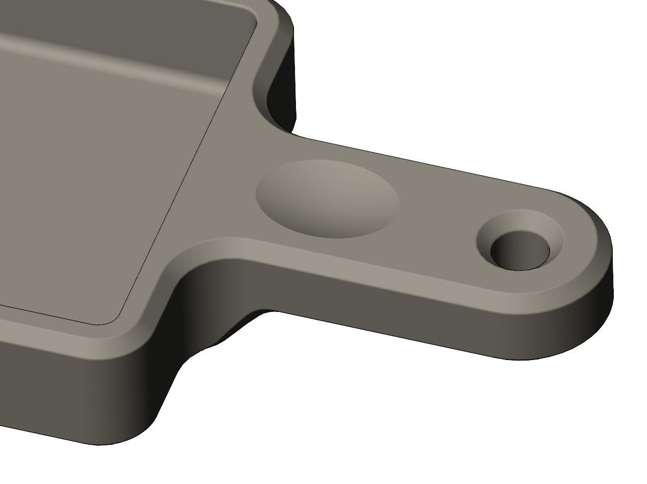 Rectangular serving bowl with handle 3D model 3D printable | CGTrader