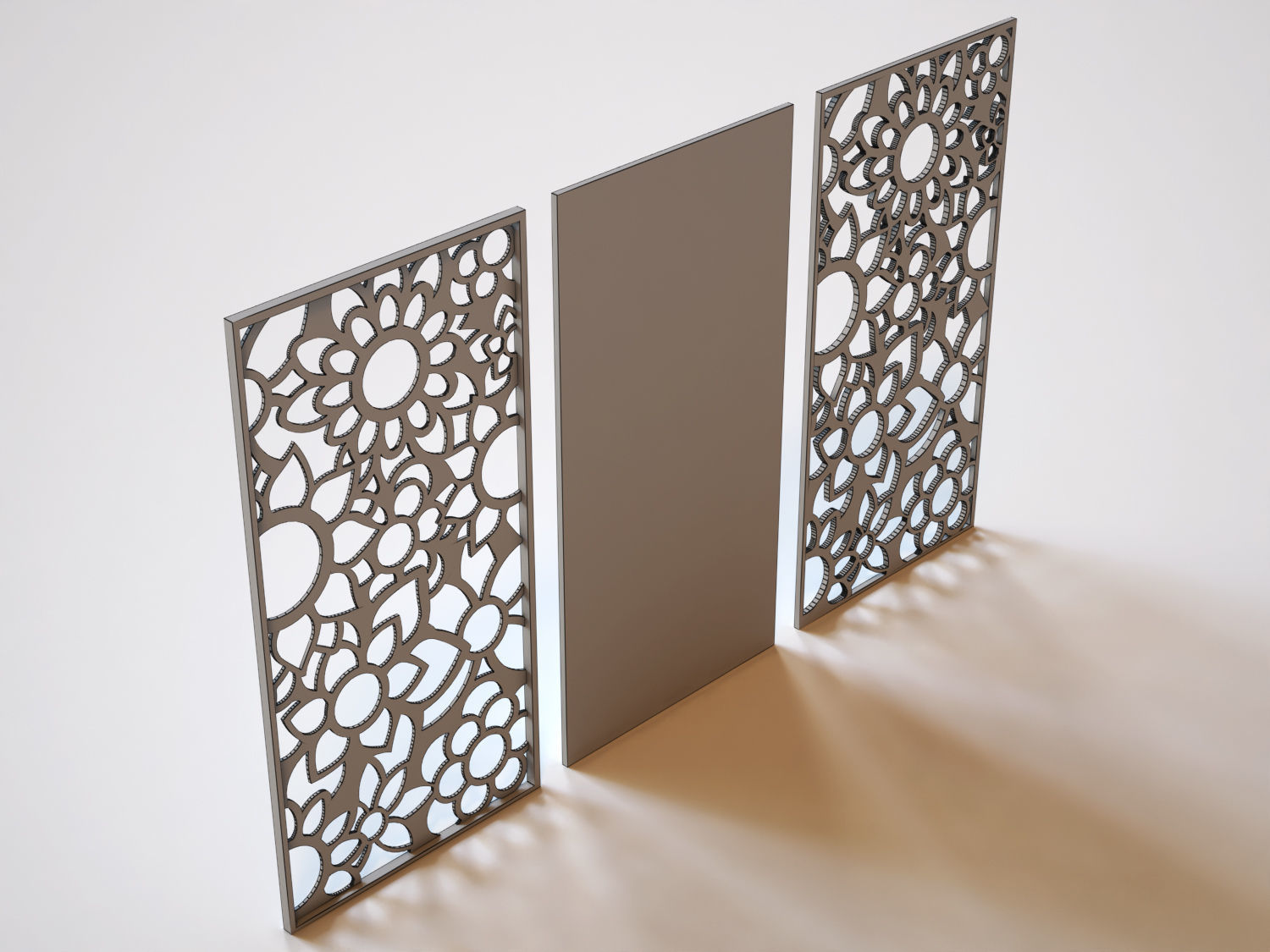 Partition three laser cut panels 3D model | CGTrader