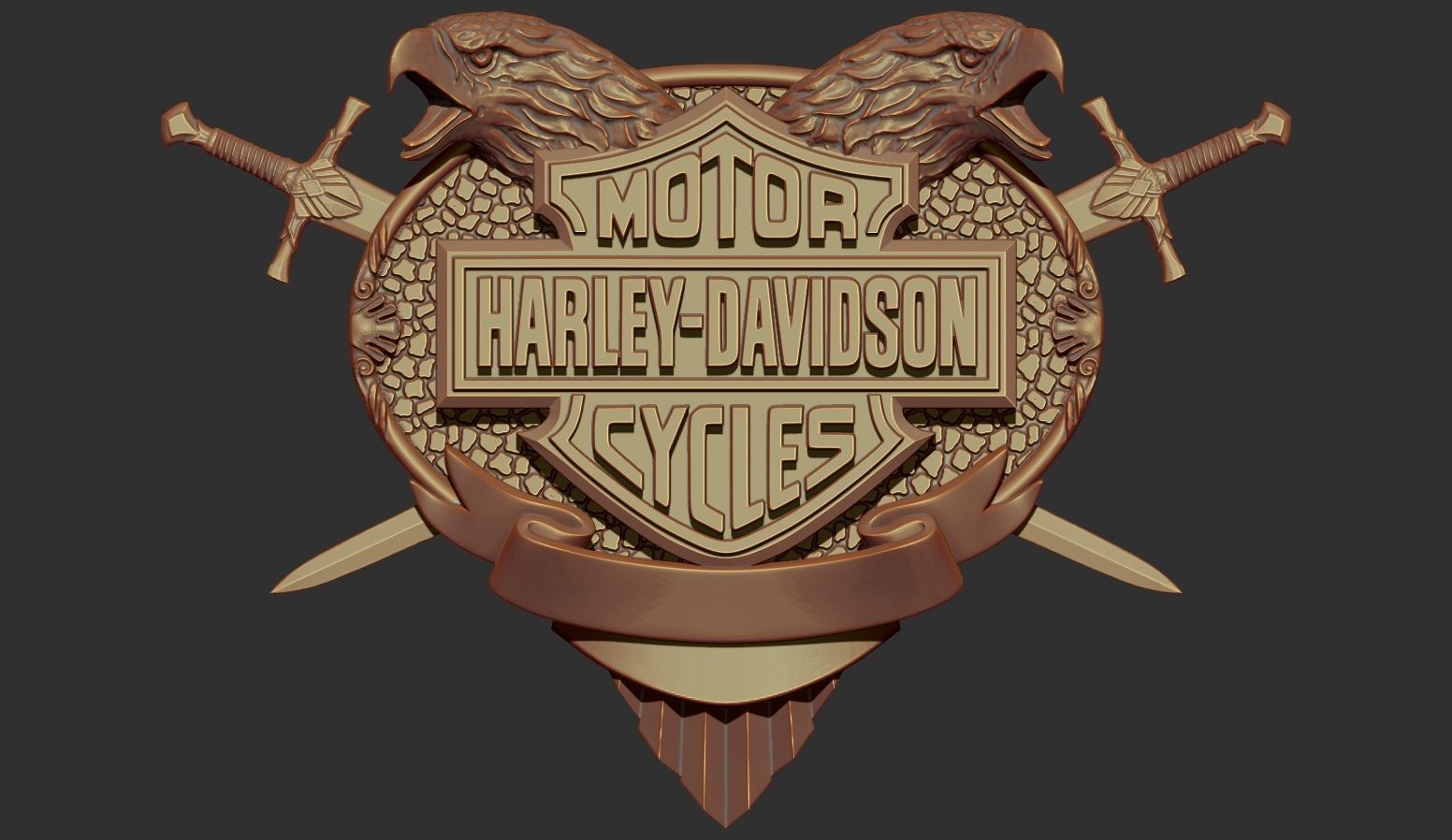 Harley Davidson Bas Relief stl model for cnc and 3d printer 3D model 3D ...