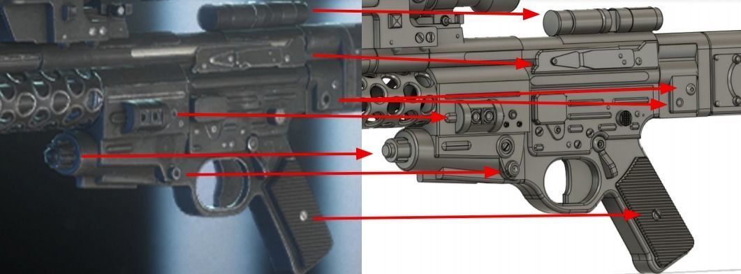 Star Wars Battlefront II - DLT-20A Blaster Rifle 3D model 3D printable ...