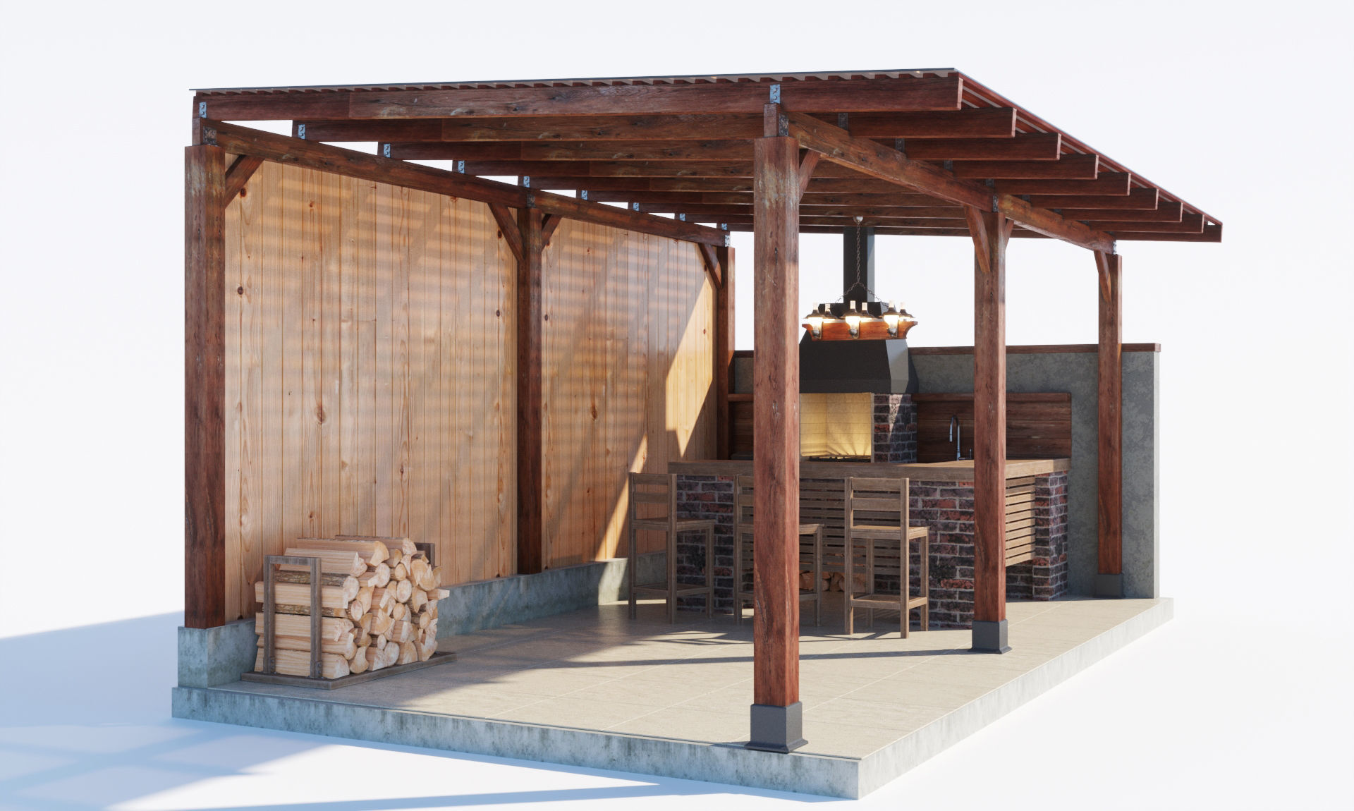 BBQ Arbor - Gazebo 3D model | CGTrader