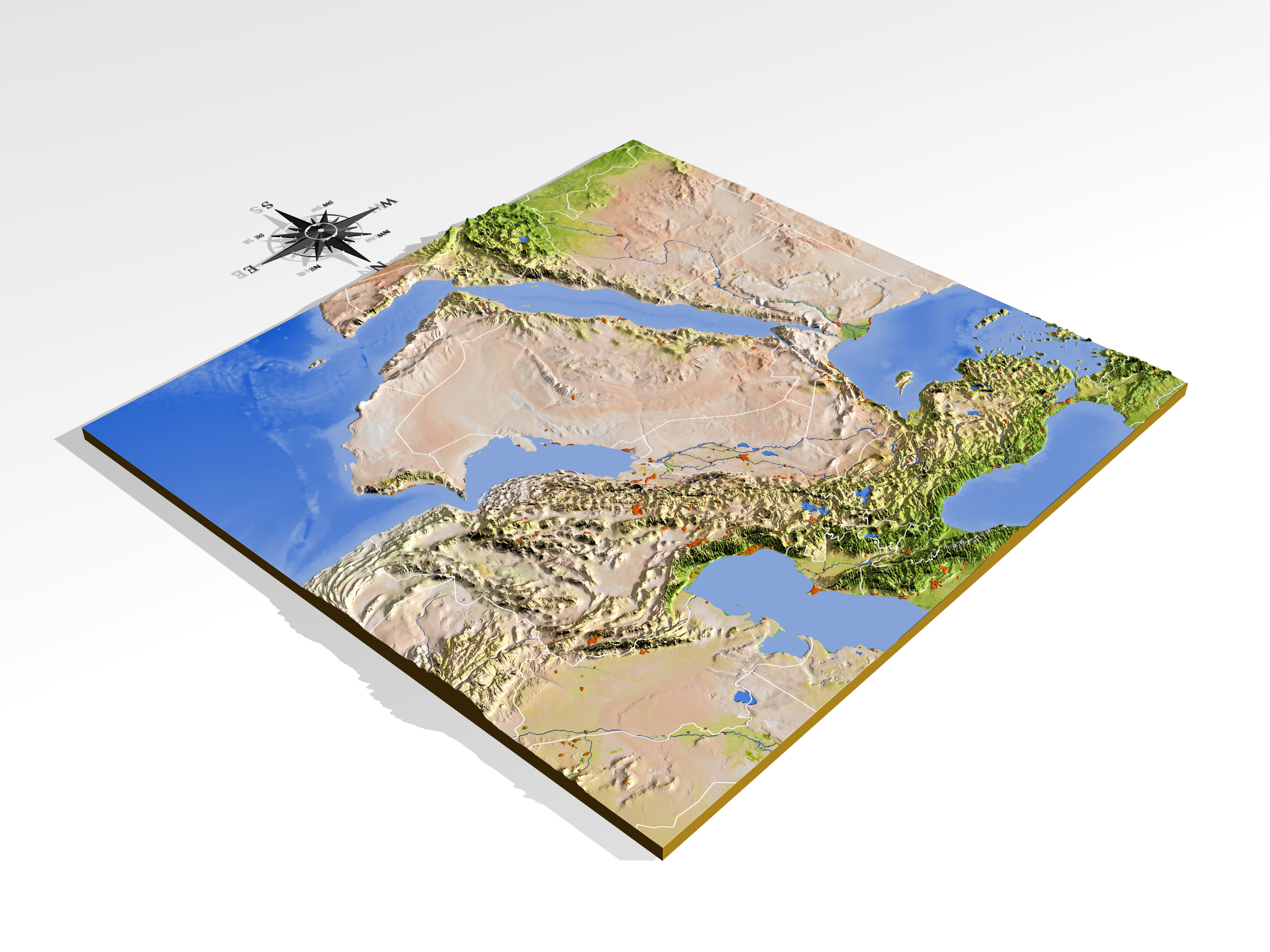 Near East High resolution 3D relief maps 3D model | CGTrader