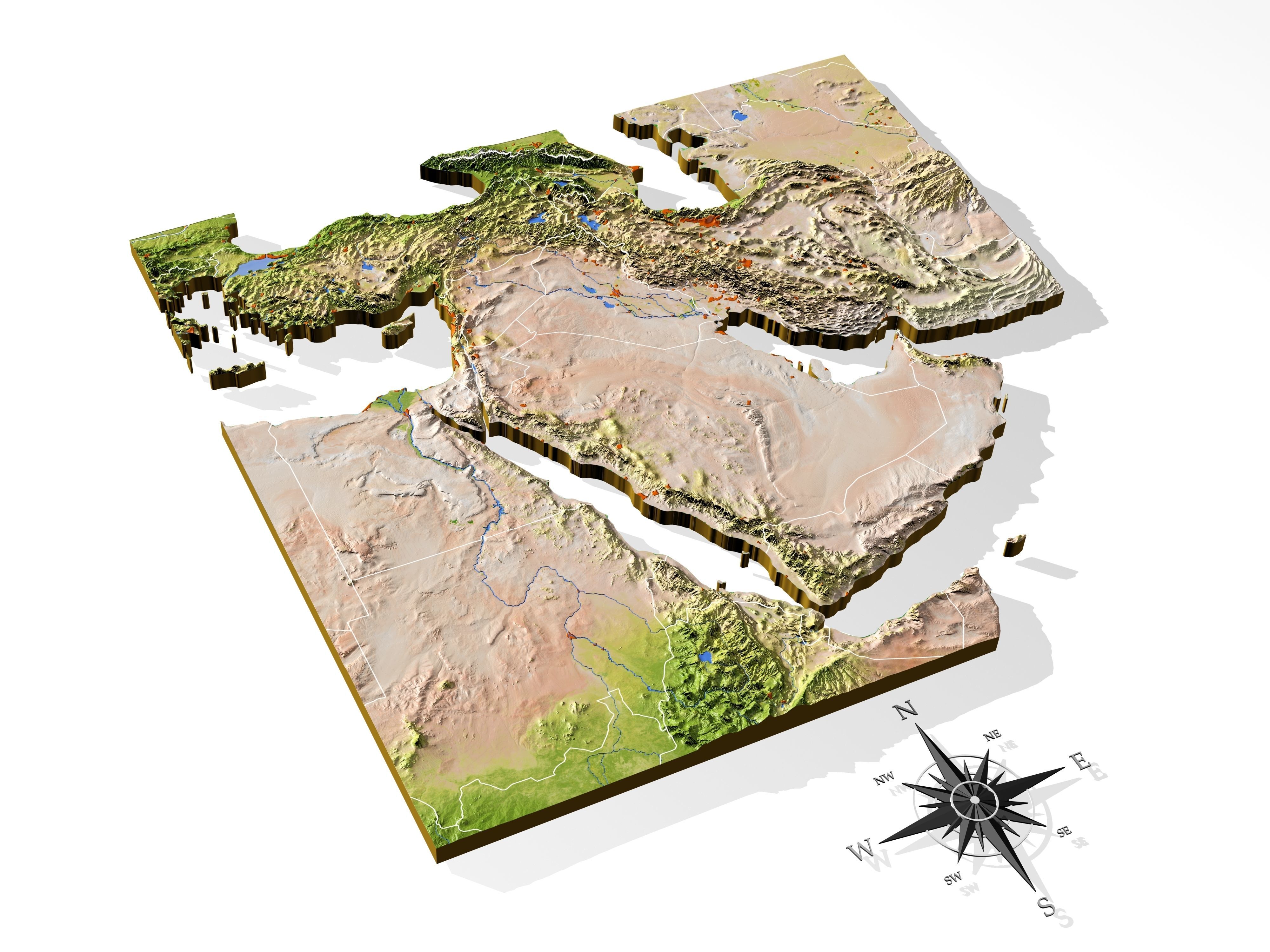 Near East High resolution 3D relief maps 3D model | CGTrader