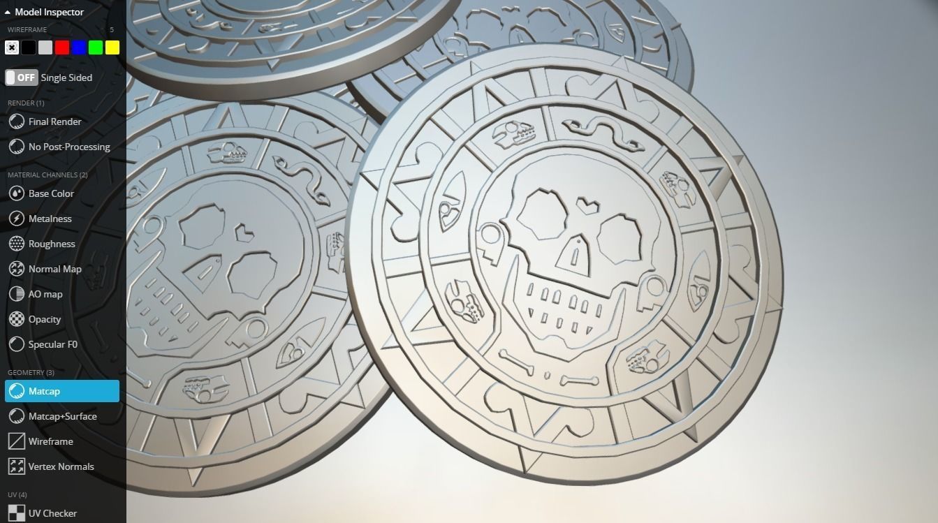3D model Pirate Coin curse of the Aztec Gold VR / AR / low-poly | CGTrader