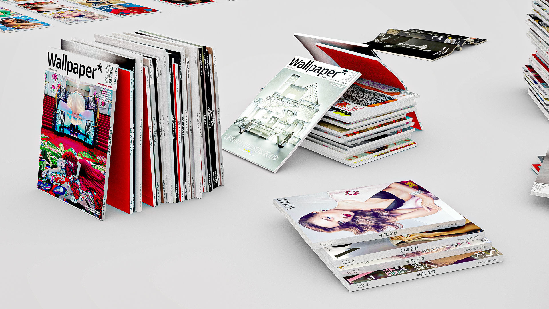 3D model Magazines Set Collection 4K PBR for realistic interiors VR ...
