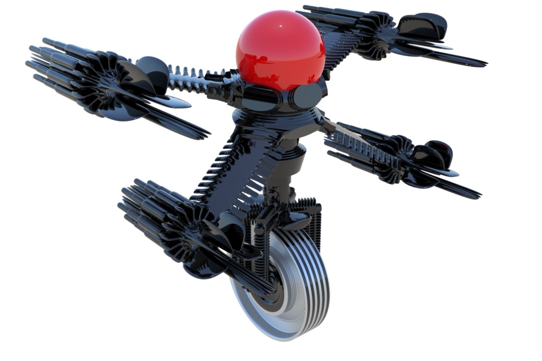 3D model Robot Cyborg Racer SciFI Game Character VR / AR / low-poly ...