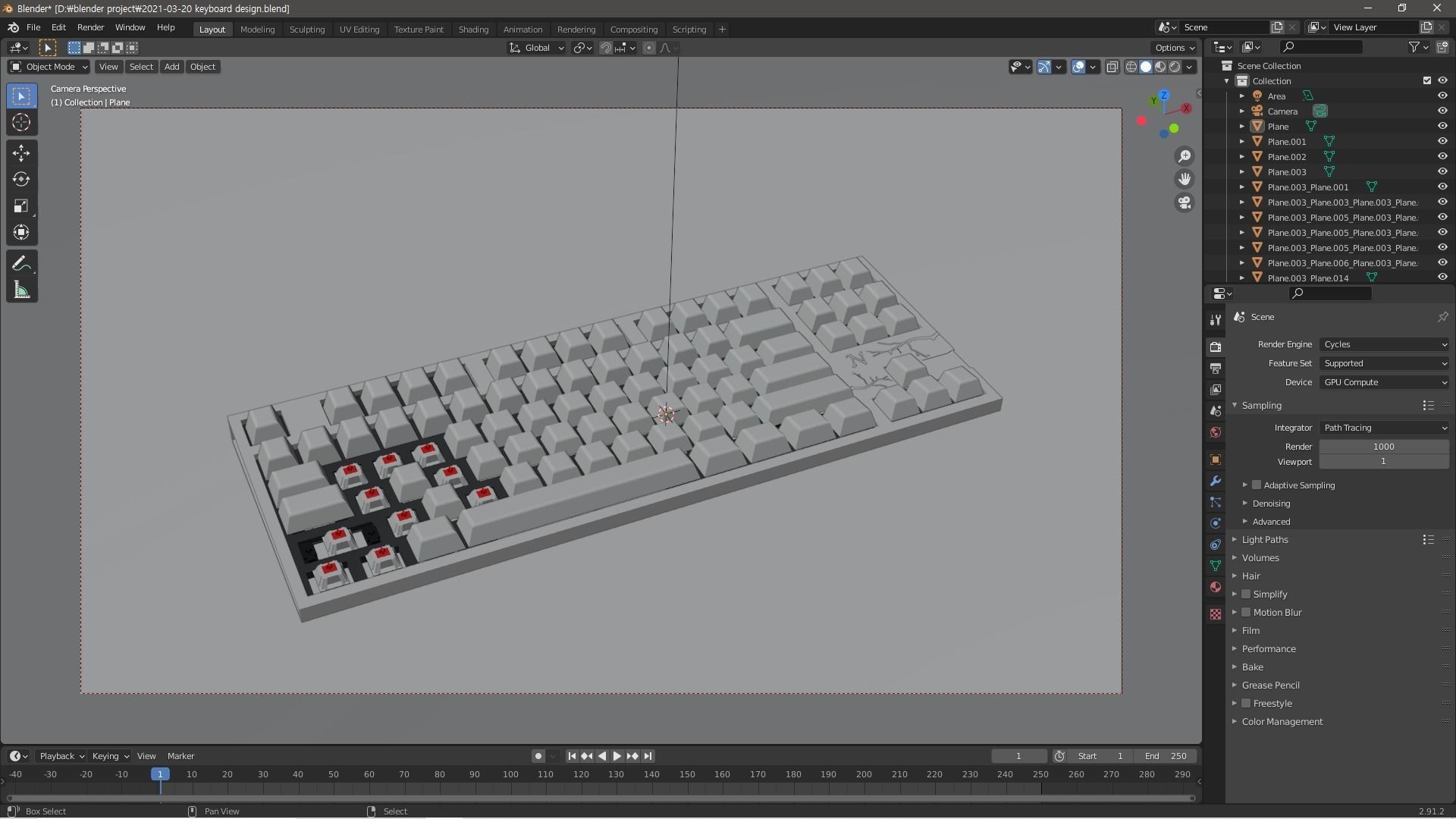 Keyboard art 3D model | CGTrader