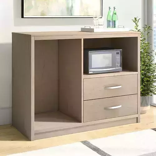 Natural Maple Vanguard 2 Drawer Microfridge Cabinet 3D model | CGTrader