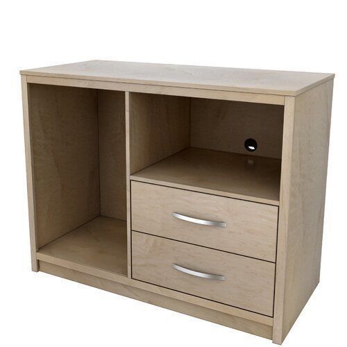 Natural Maple Vanguard 2 Drawer Microfridge Cabinet 3D model | CGTrader