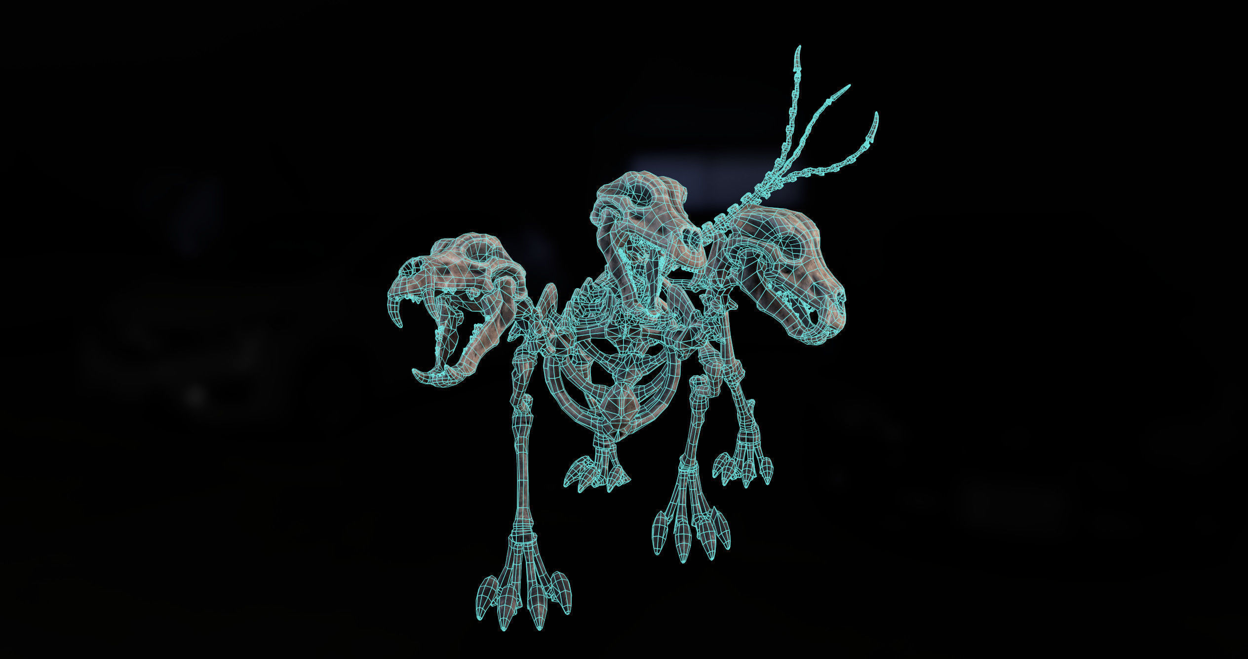 3D model Cerberus skeleton VR / AR / low-poly | CGTrader