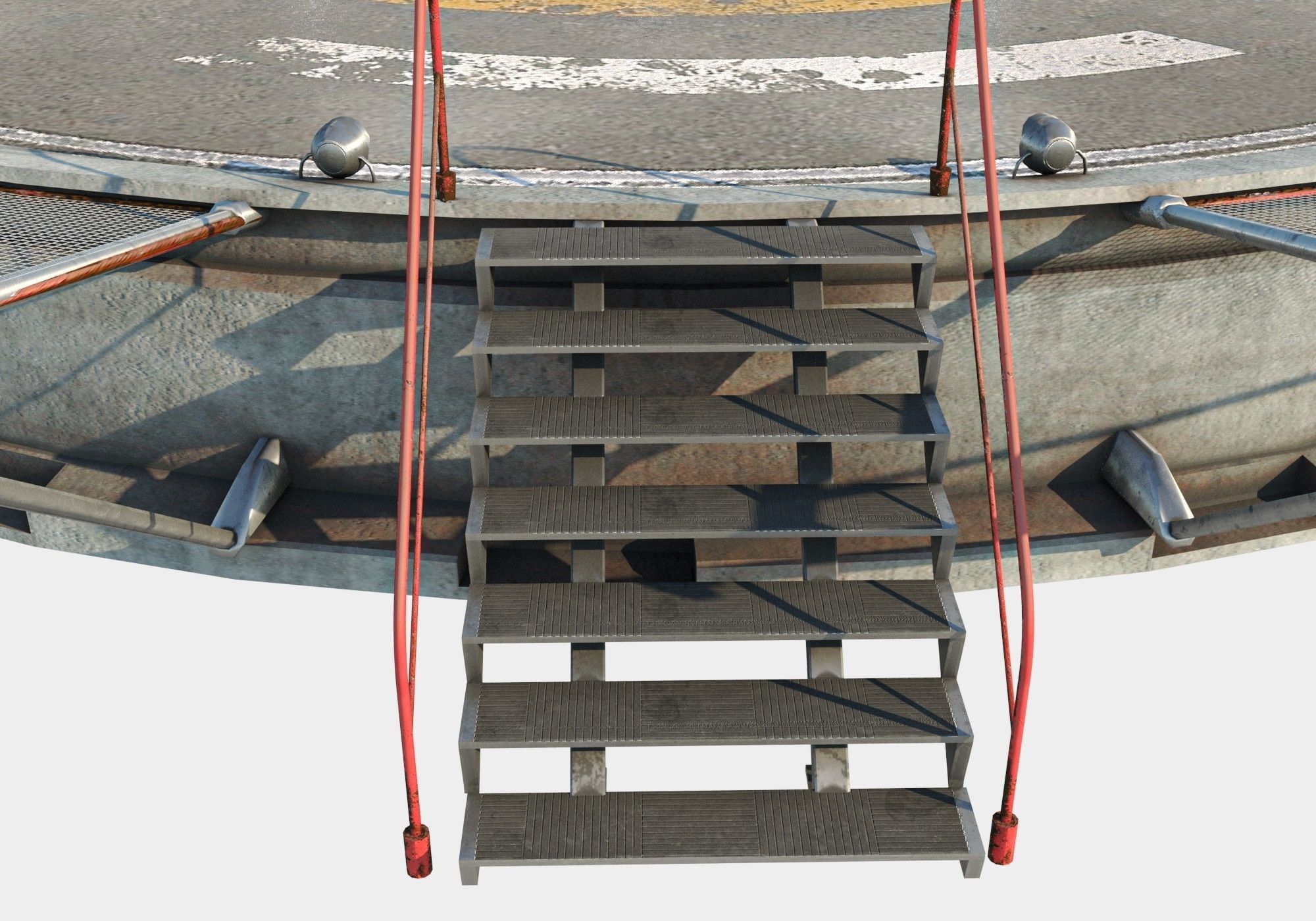 3D model Helipad circular platform with stairs VR / AR / low-poly ...