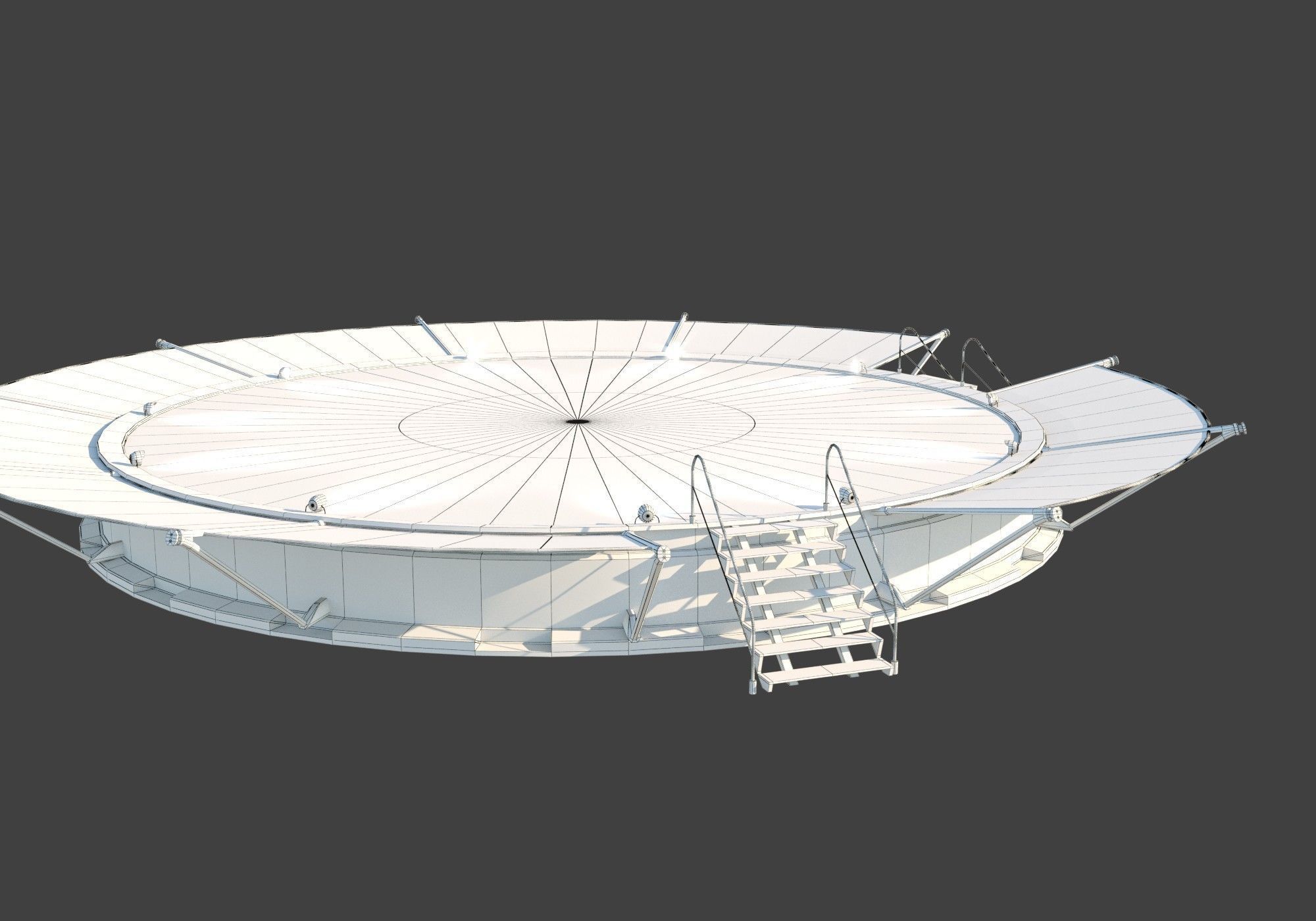 3D model Helipad circular platform with stairs VR / AR / low-poly ...