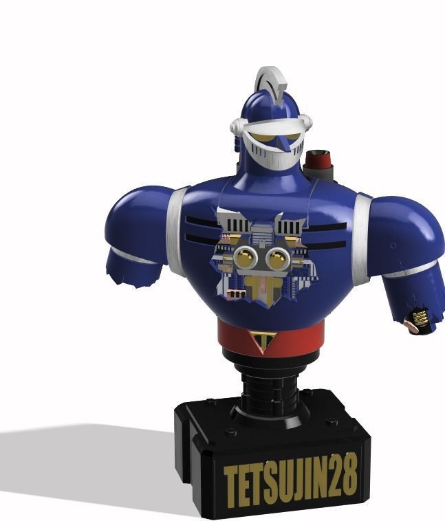 tetsujin 28 battle damaged bust figure 3d model 3D model 3D printable ...