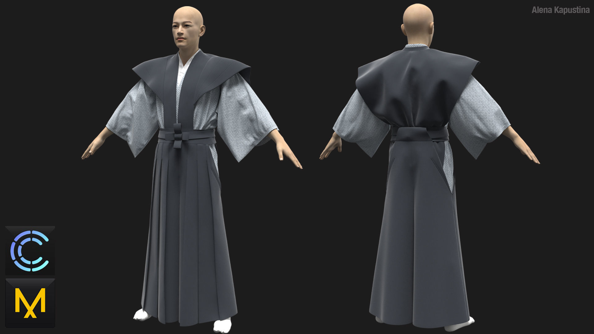 Samurai Marvelous Designer Clo 3D project obj 3D model | CGTrader