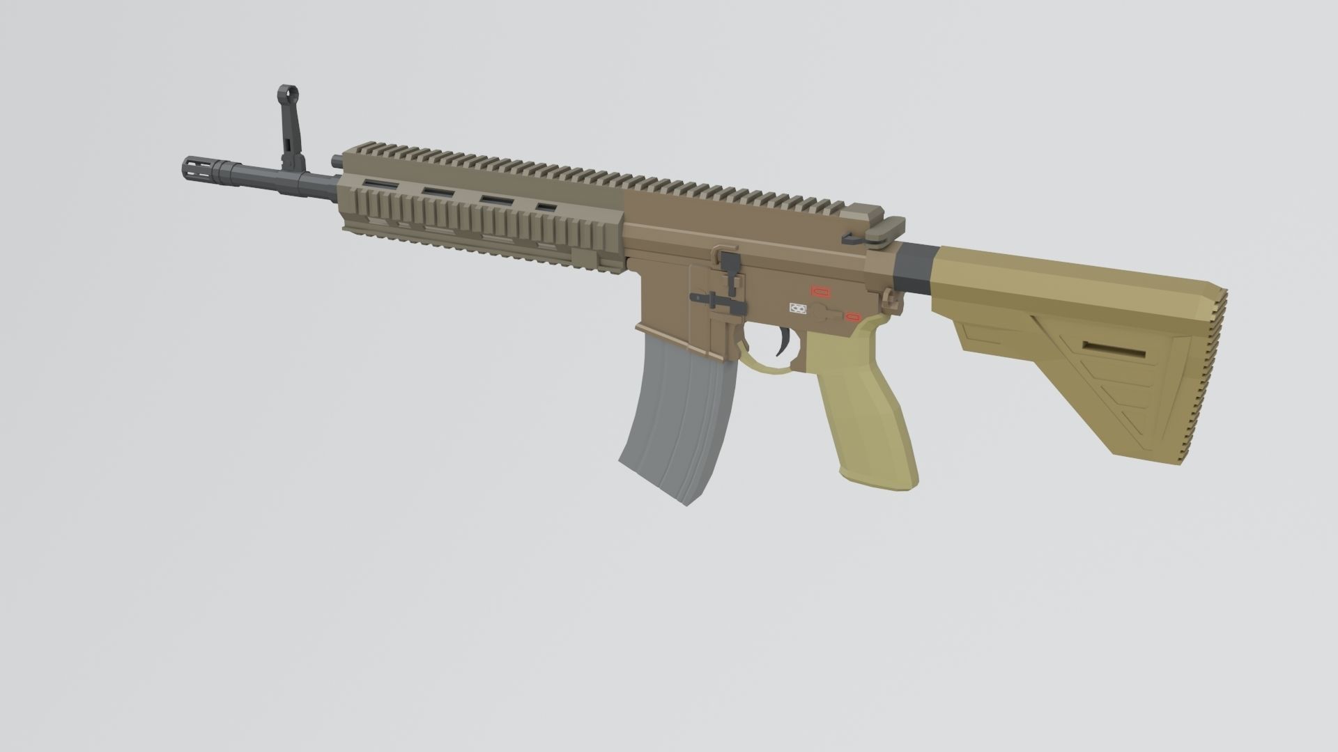 3D model HK416 low poly ar - rifle VR / AR / low-poly | CGTrader