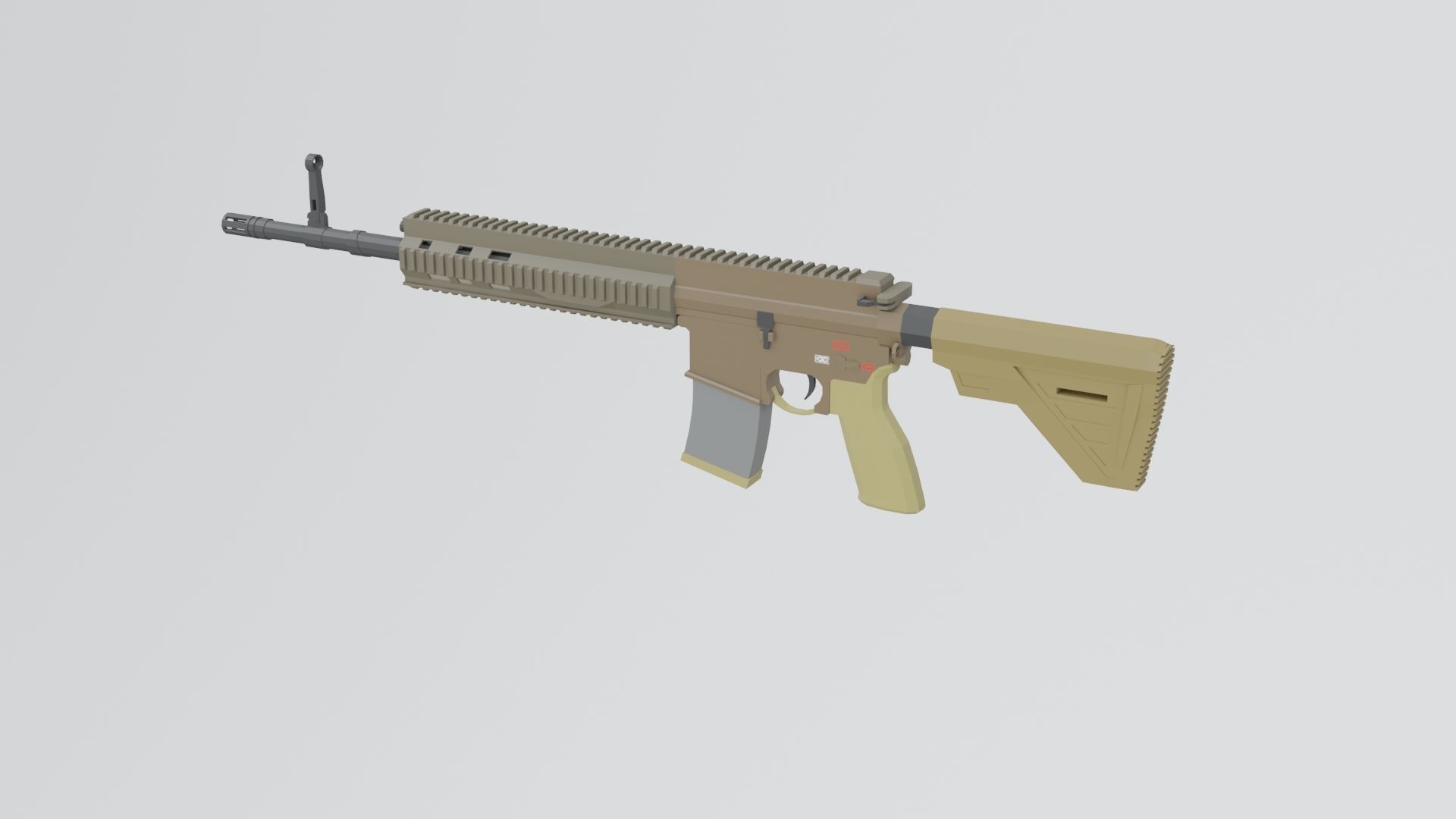 3D model HK417 low poly ar - rifle VR / AR / low-poly | CGTrader