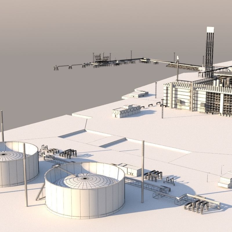 Seaport LNG plant and Oil terminal 3D model | CGTrader