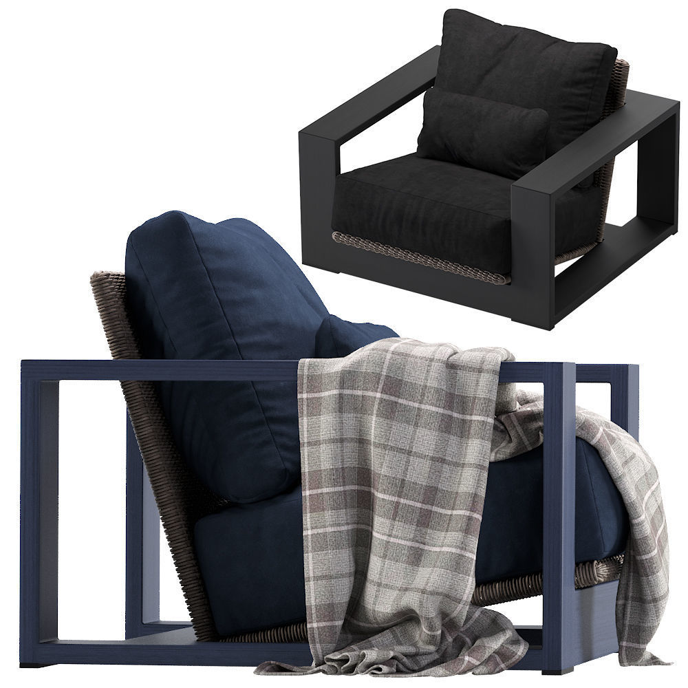 Coco Republic Cuba Outdoor Lounge Chair 3D model | CGTrader