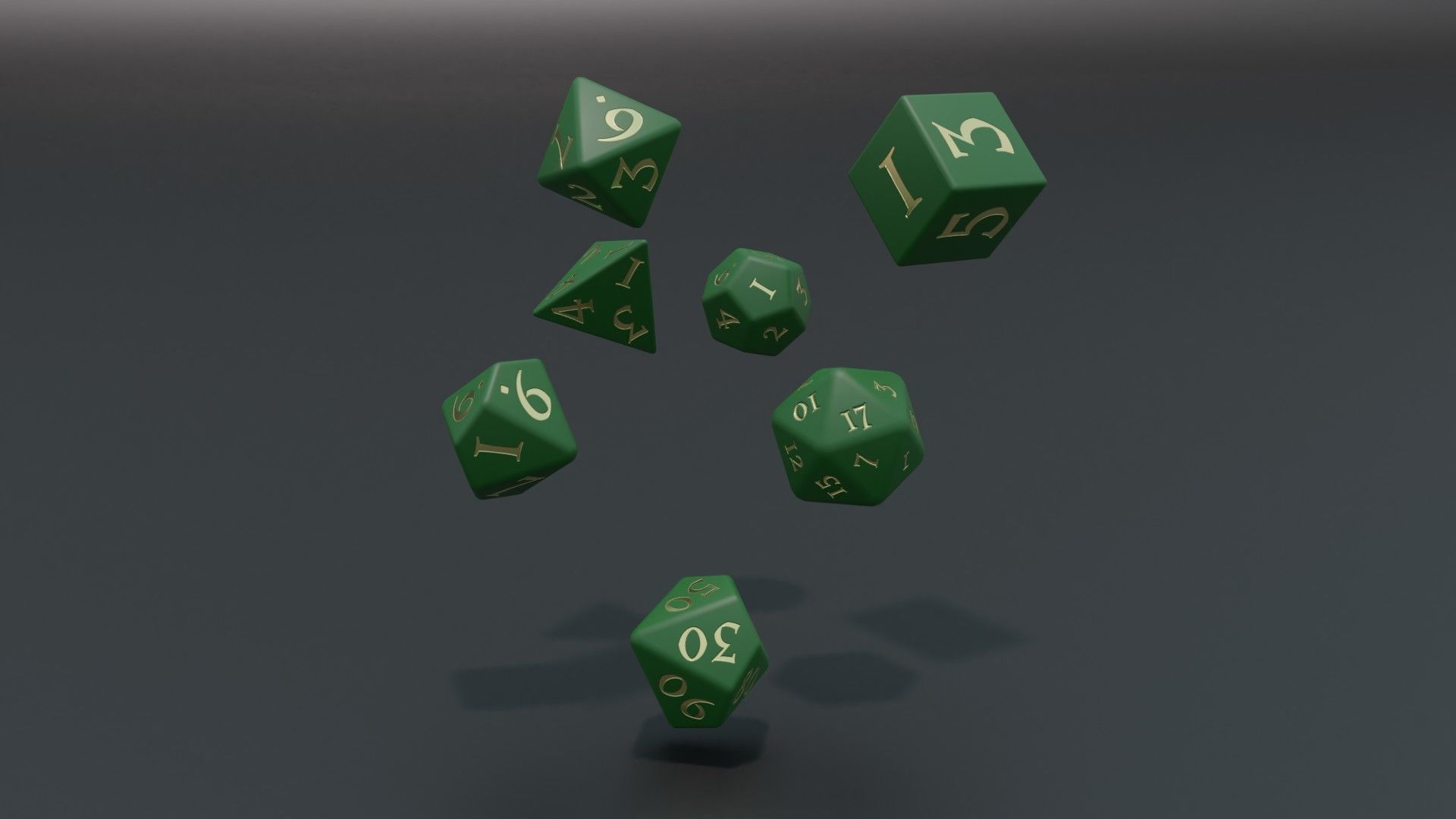 3D model RPG dice asset Green VR / AR / low-poly | CGTrader